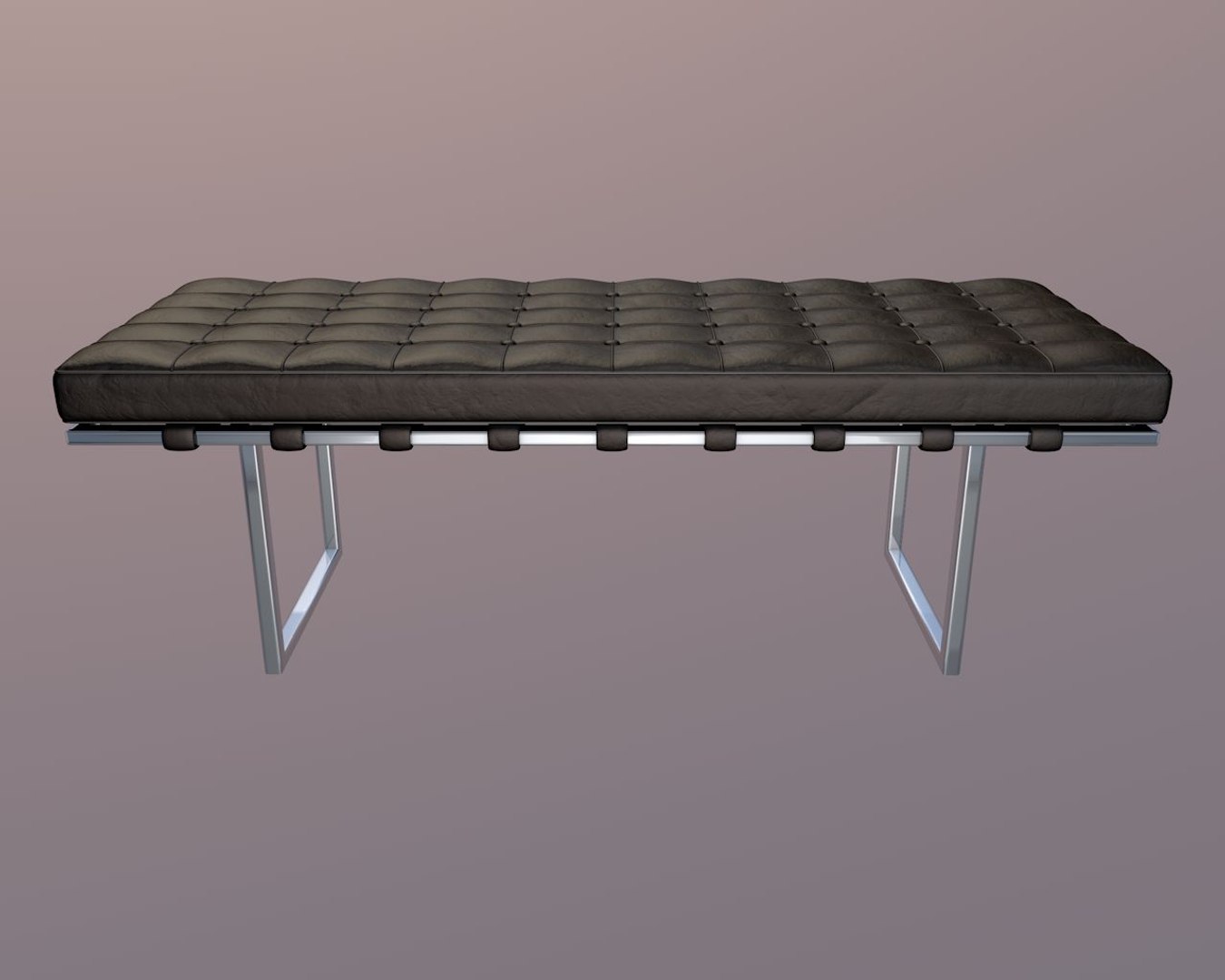 3d Model Bench Leather Seat