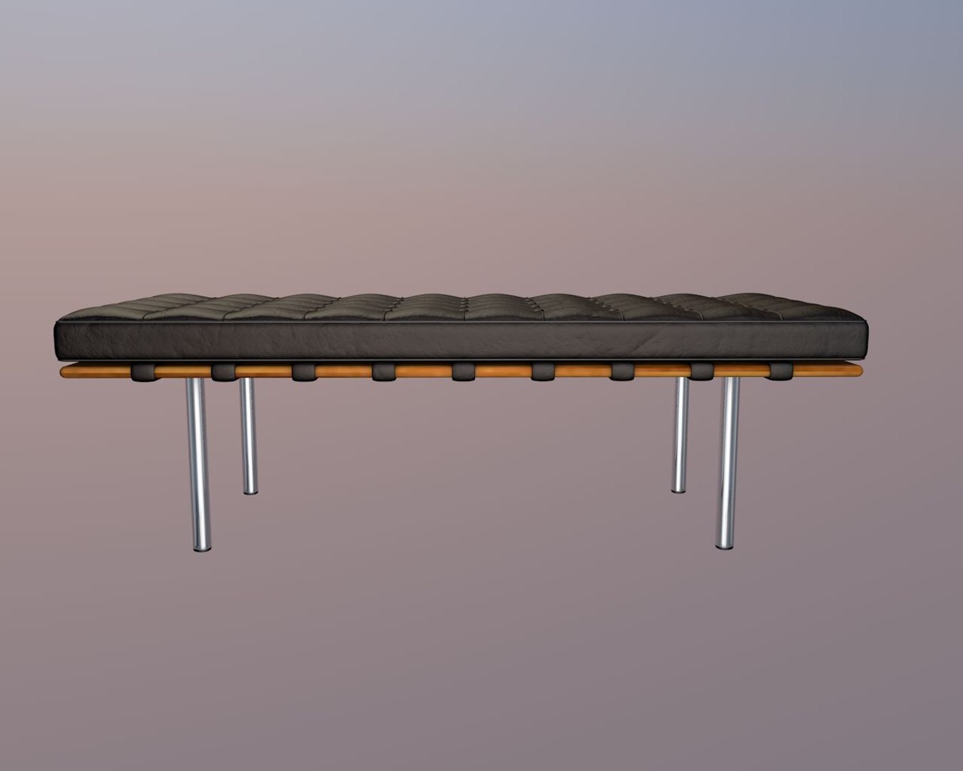 3d Model Bench Leather Seat