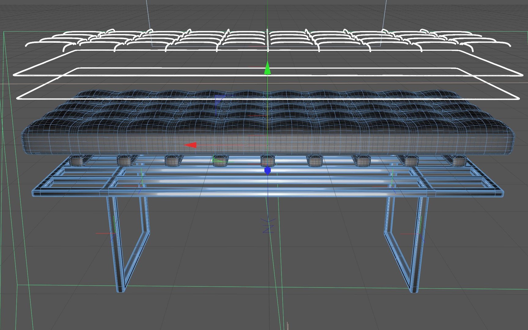 3d Model Bench Leather Seat