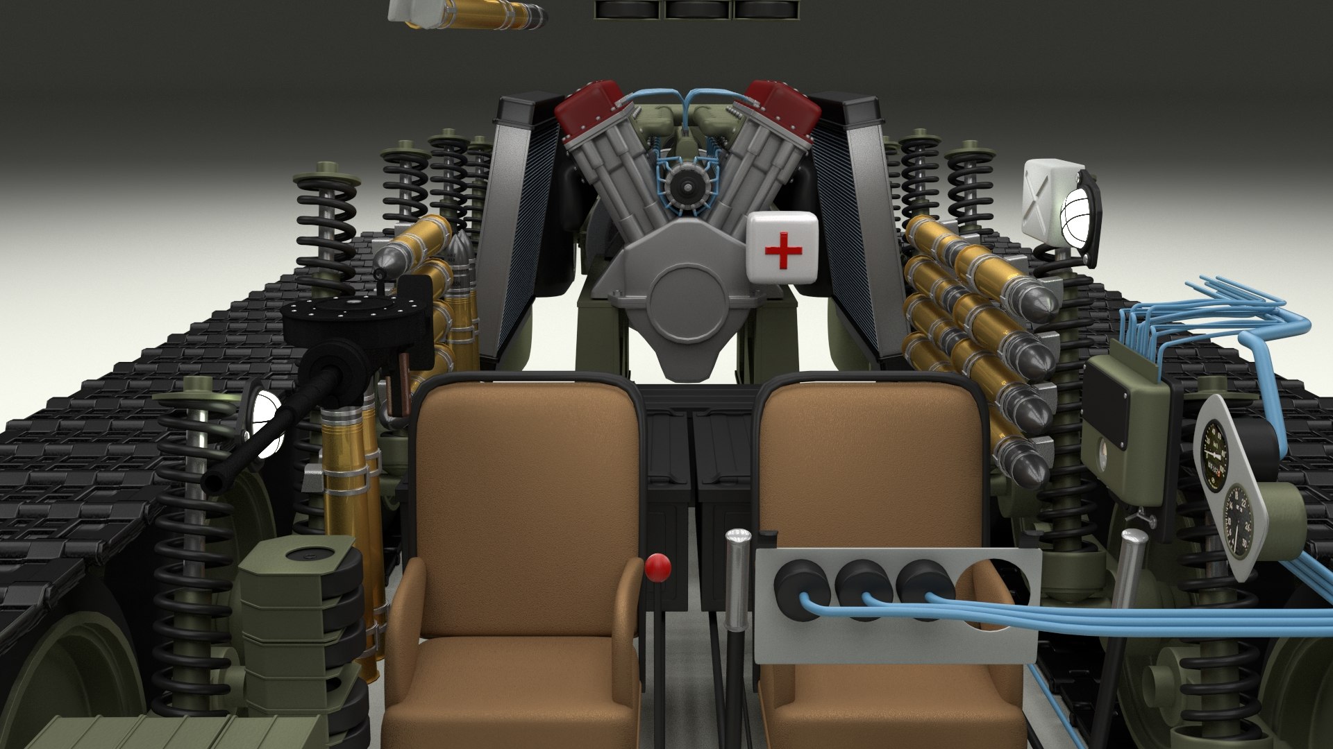 Soviet T-34 76 Interior 3d Obj