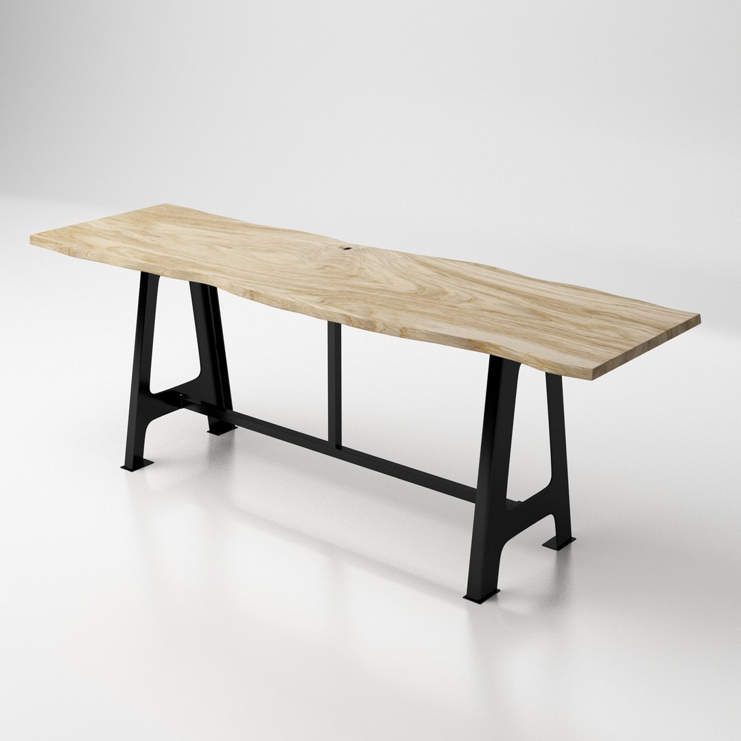 A-frame Oak Table Model - TurboSquid 1182220