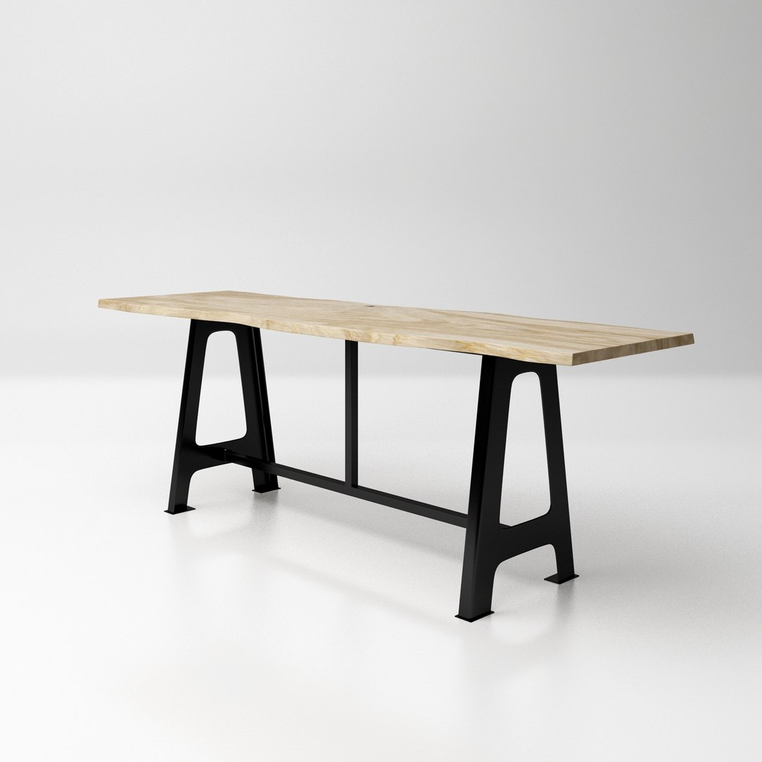 A-frame Oak Table Model - TurboSquid 1182220
