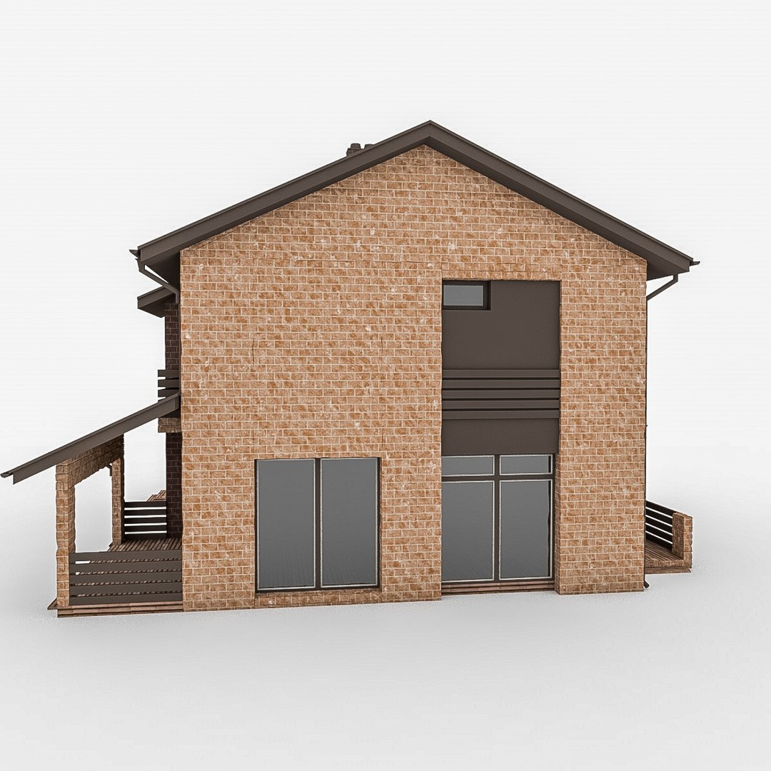 3d Modular Stone House Model