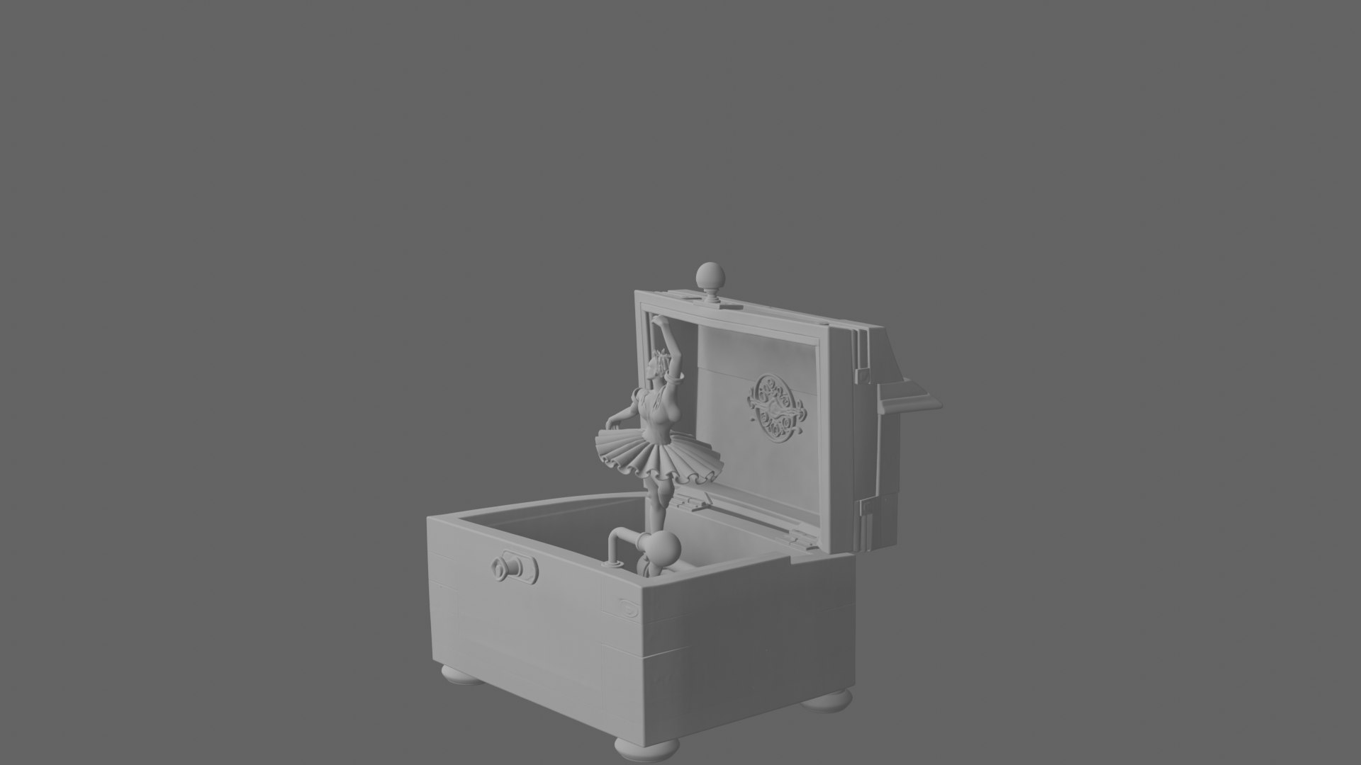 3D Ethereal Haunted Music Box 3D Model With Ghostly Ballerina ...