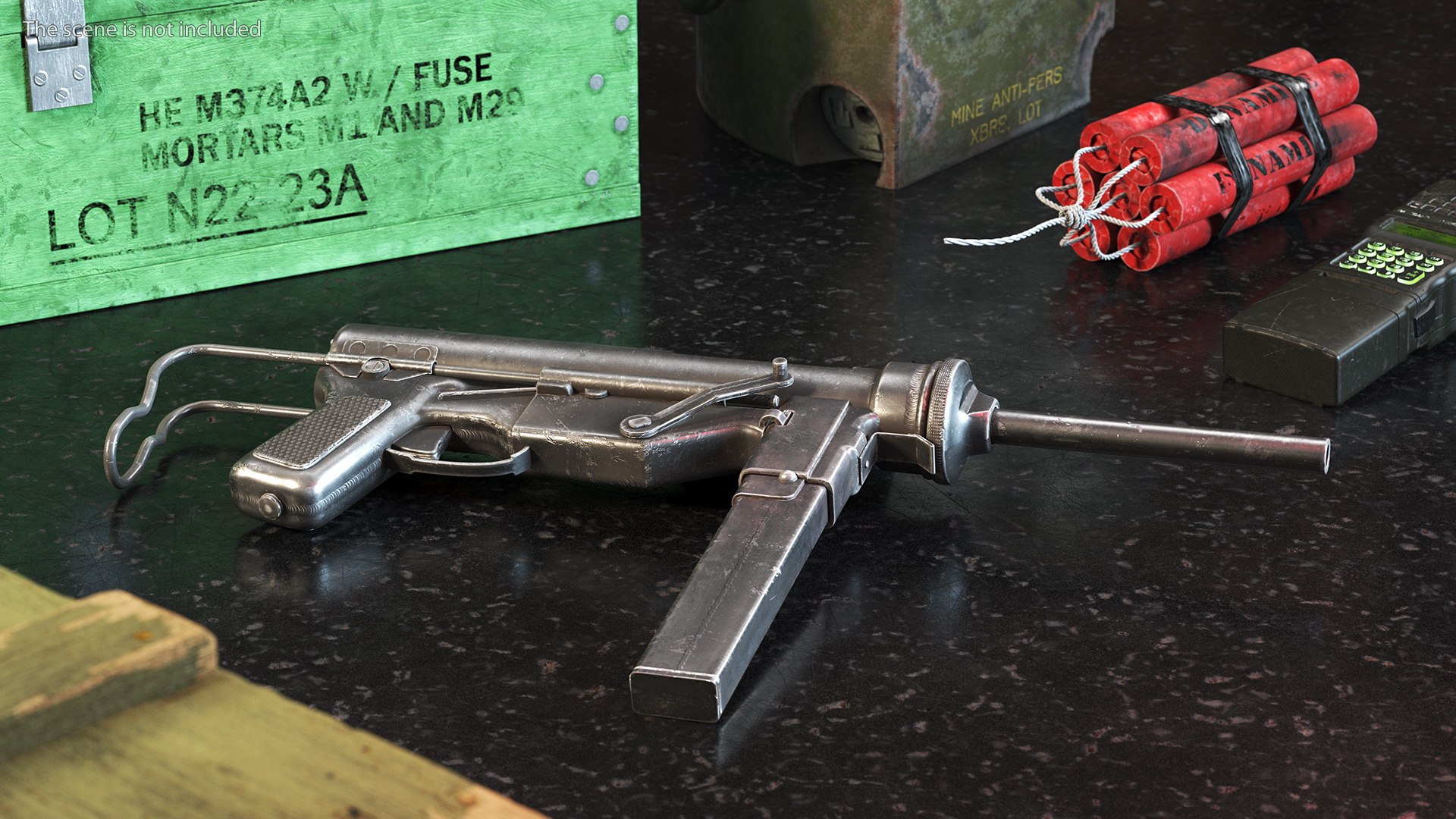 3D M3 Grease Gun 45 Caliber WW2 SMG - TurboSquid 1772150