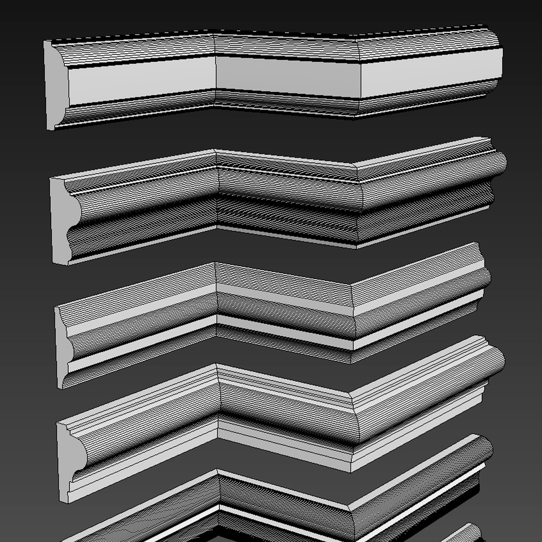 3D Linear Moldings 24 Pieces - TurboSquid 1413393