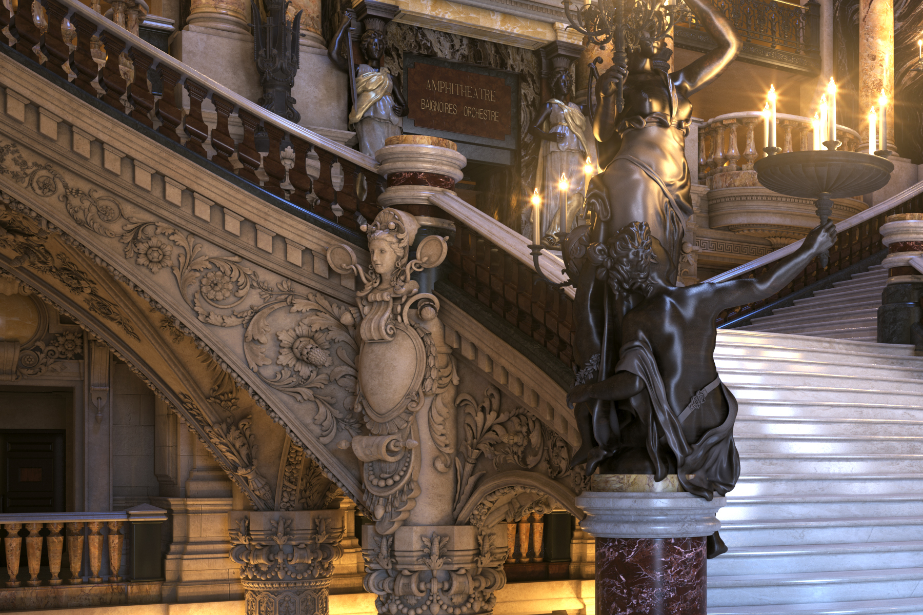 Opera garnier - staircase 3D model - TurboSquid 1295933