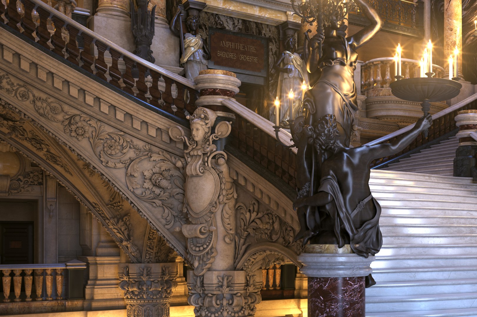 Opera garnier - staircase 3D model - TurboSquid 1295933