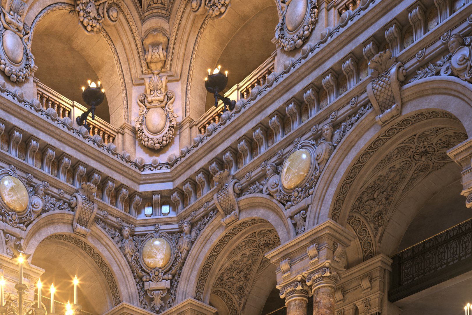 Opera garnier - staircase 3D model - TurboSquid 1295933