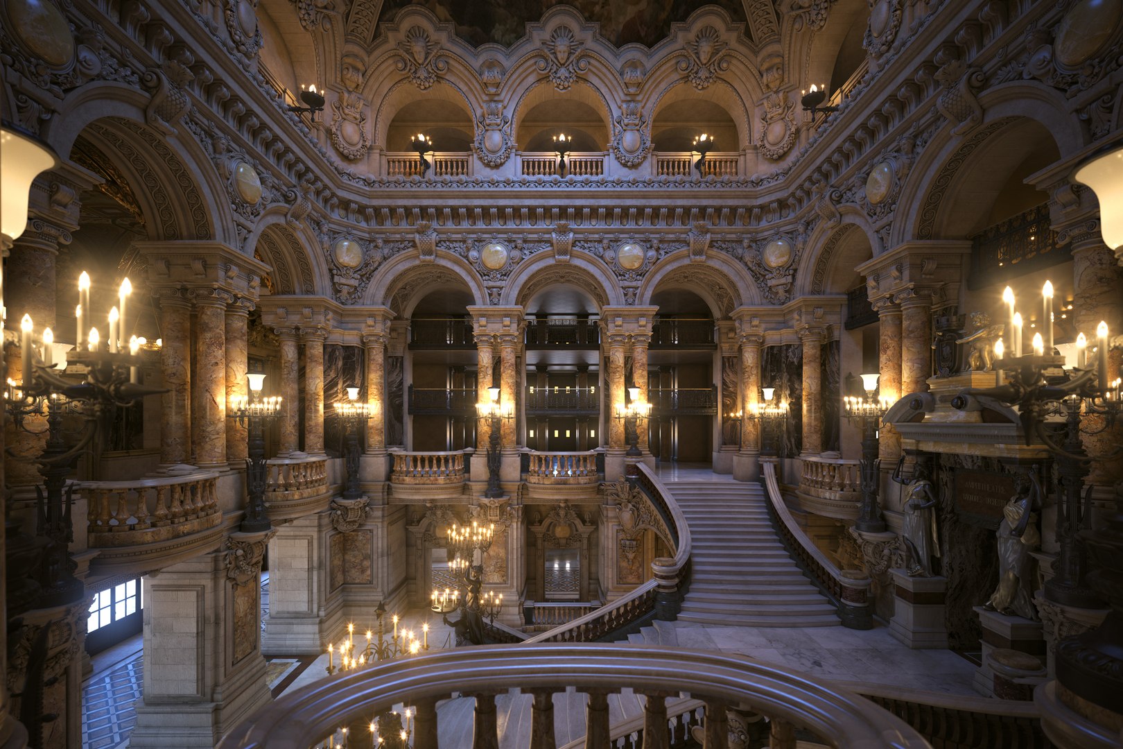 Opera Garnier - Staircase 3D Model - TurboSquid 1295933