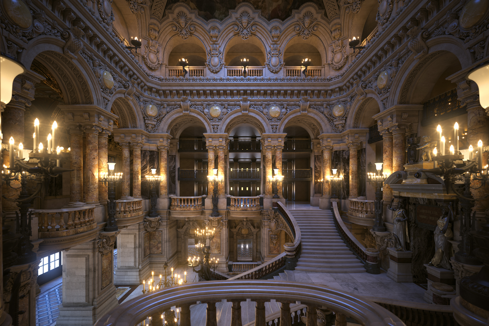 Opera garnier - staircase 3D model - TurboSquid 1295933