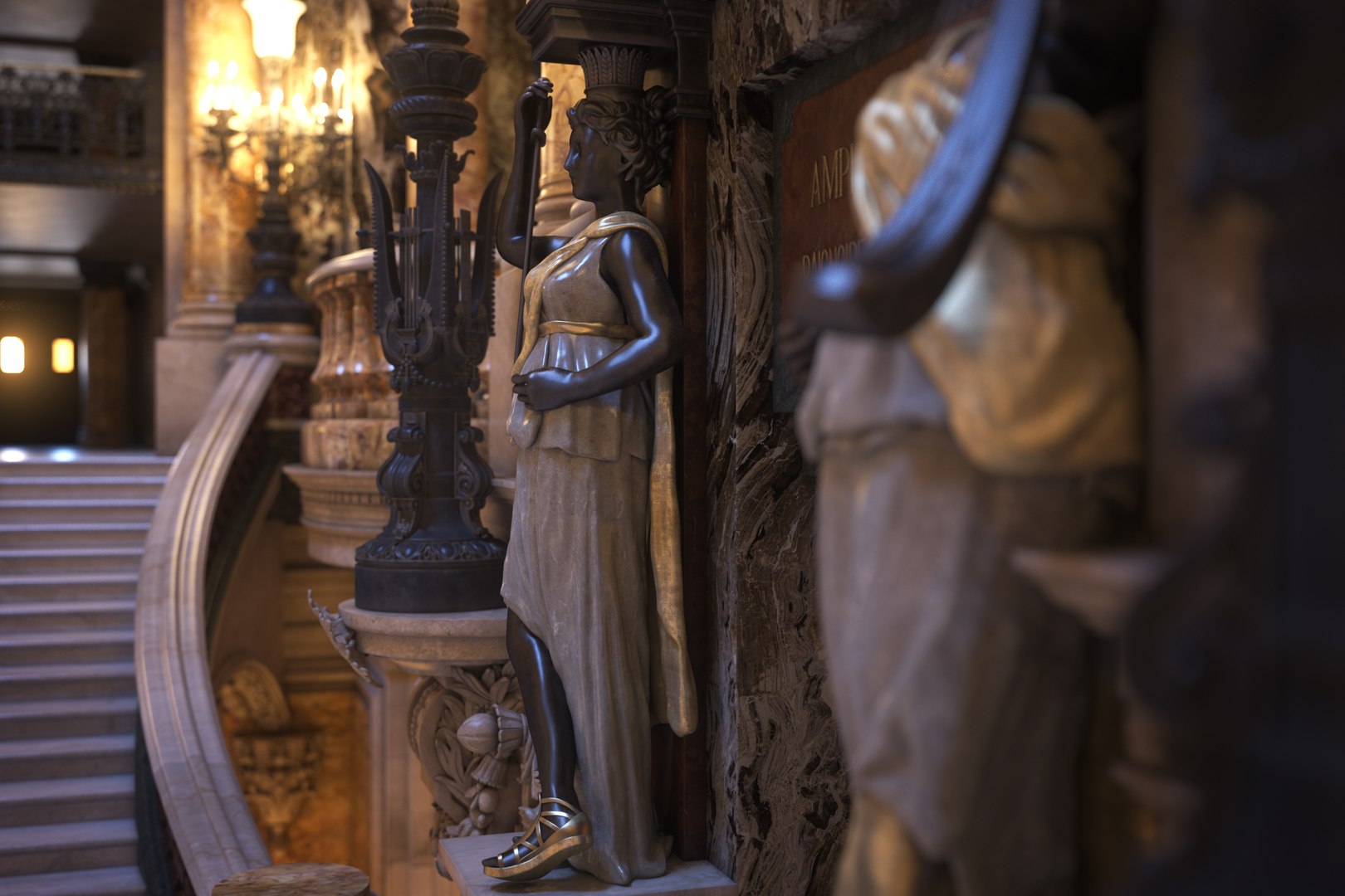 Opera garnier - staircase 3D model - TurboSquid 1295933