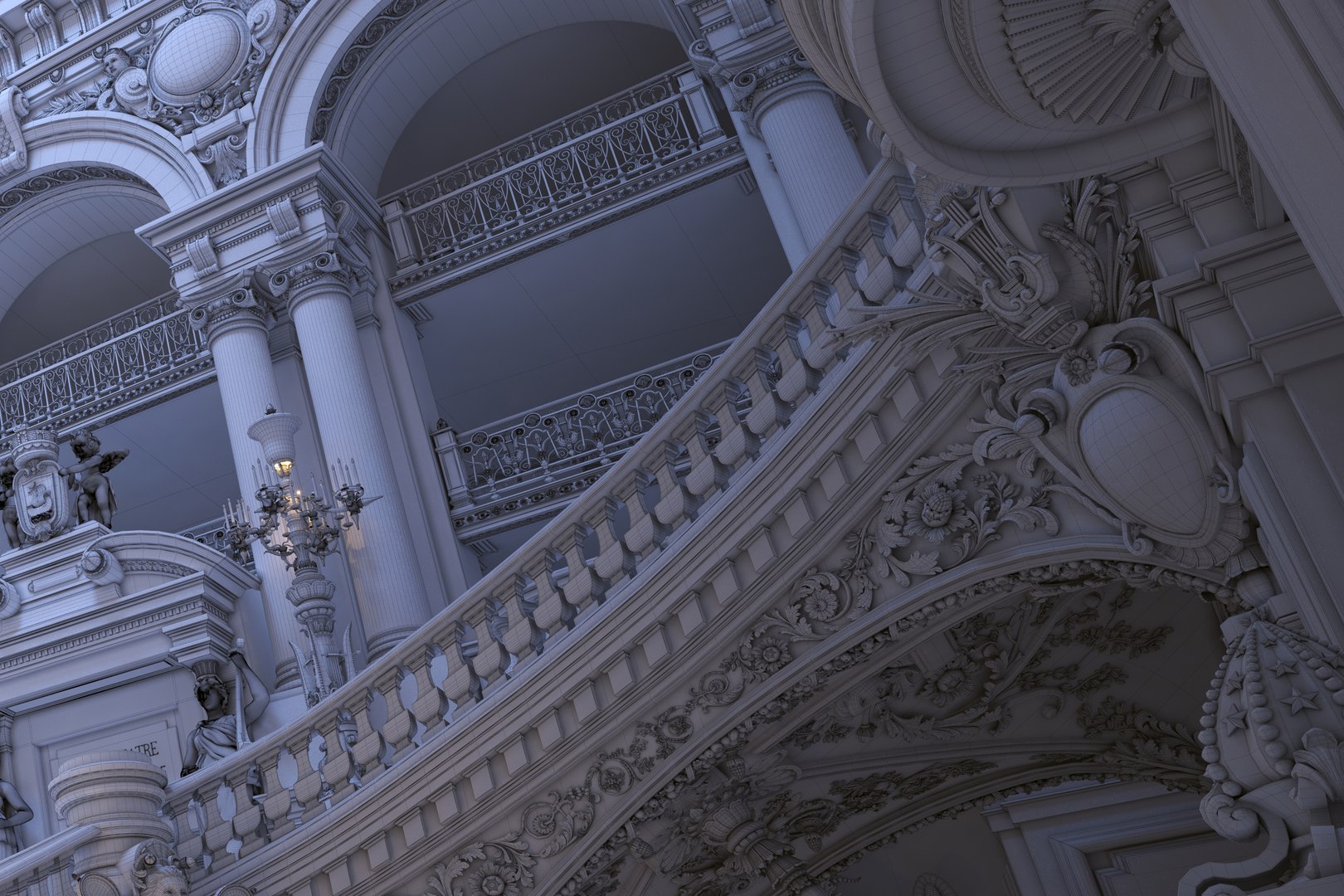 Opera garnier - staircase 3D model - TurboSquid 1295933