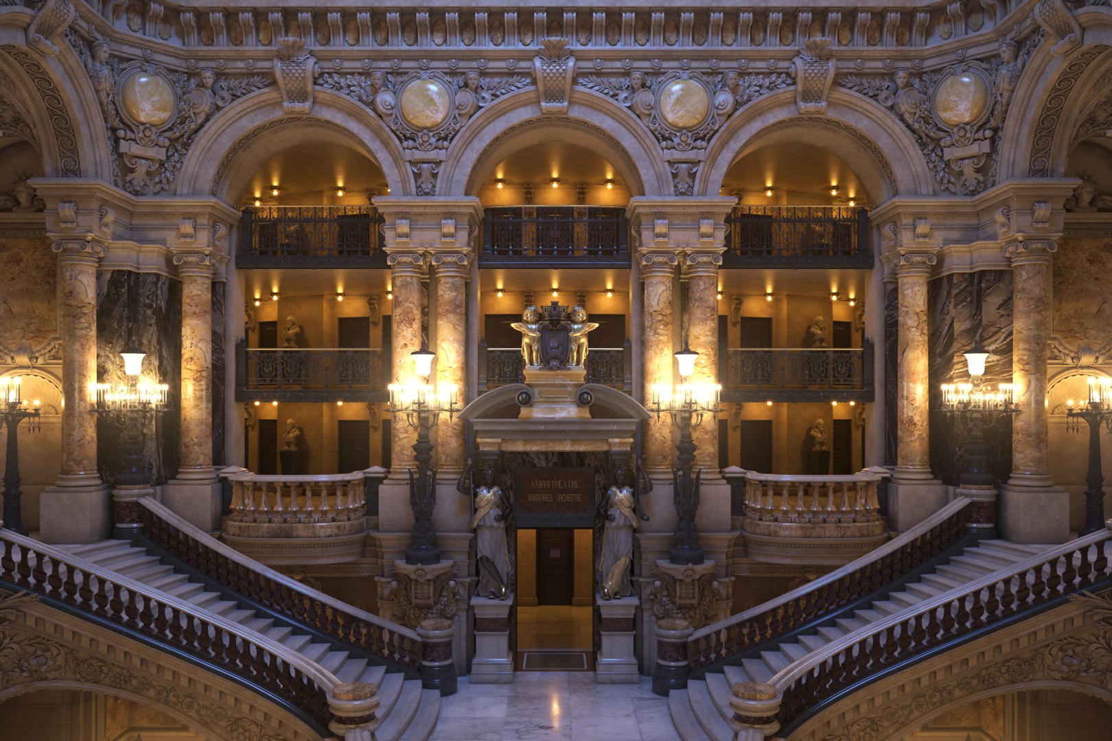 Opera garnier - staircase 3D model - TurboSquid 1295933