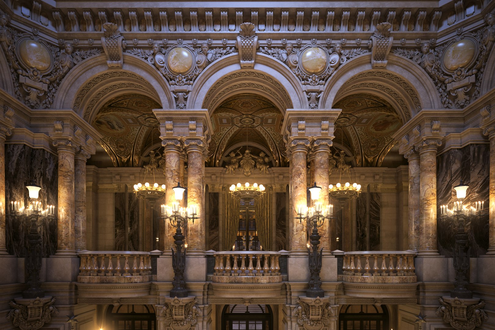 Opera Garnier - Staircase 3D Model - TurboSquid 1295933