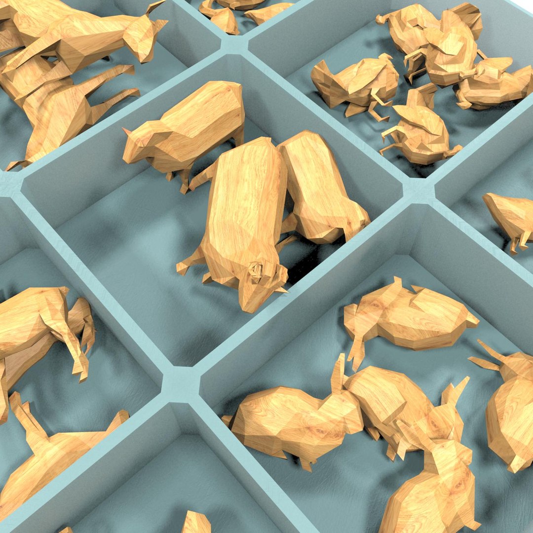 Box Wooden Animals Toys 3D - TurboSquid 1426557