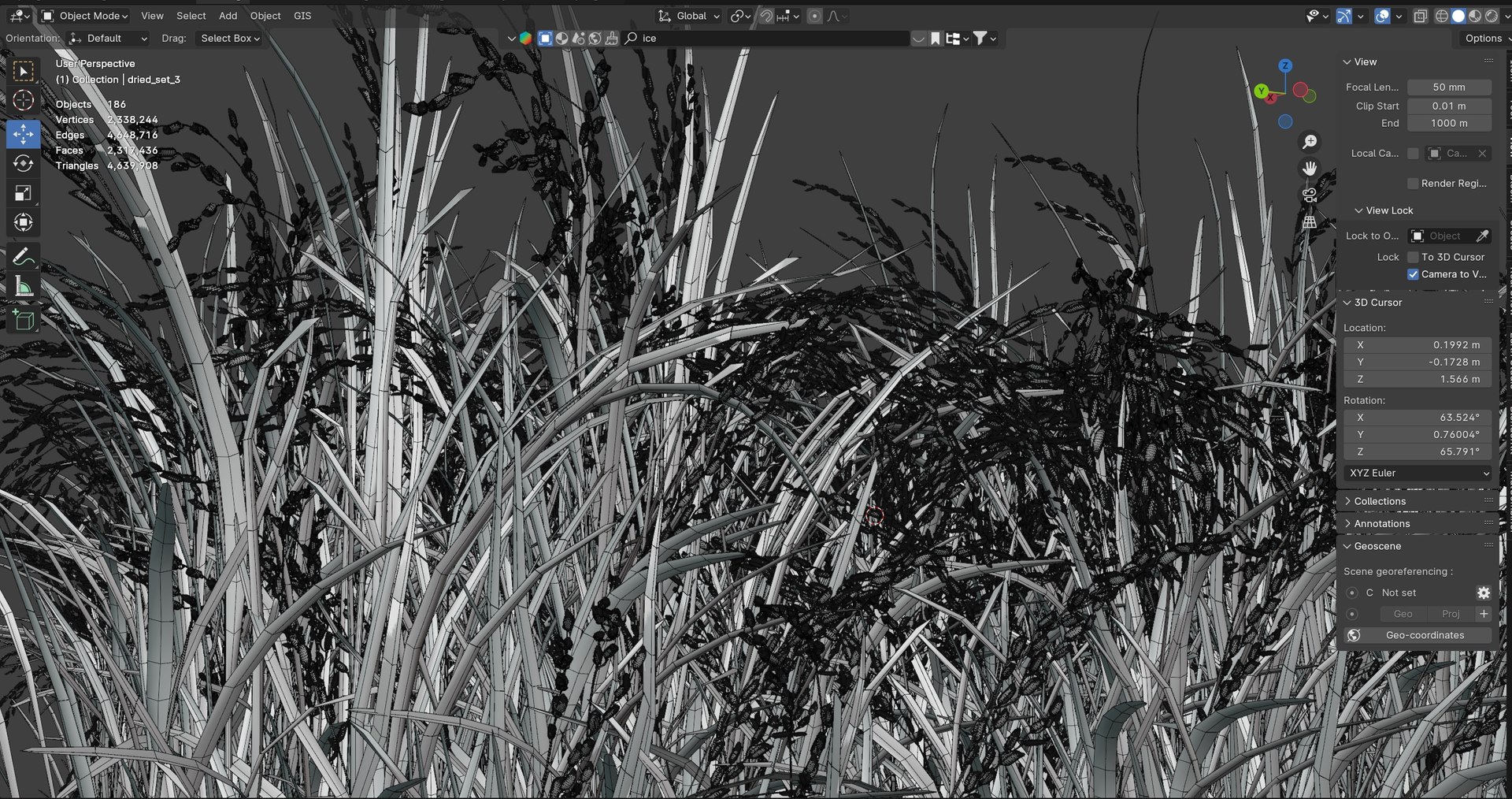 Green Rice Field Section Model - TurboSquid 2410362