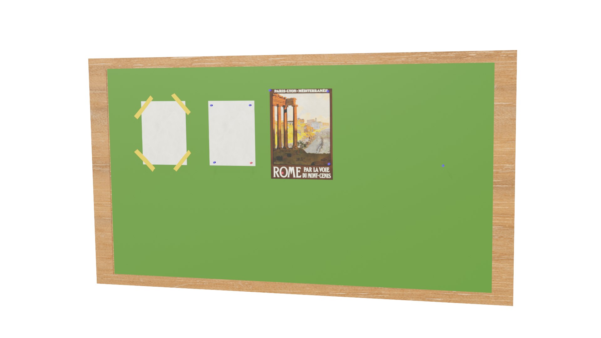 3D Wooden Notice Board With Public Posters - TurboSquid 2112355