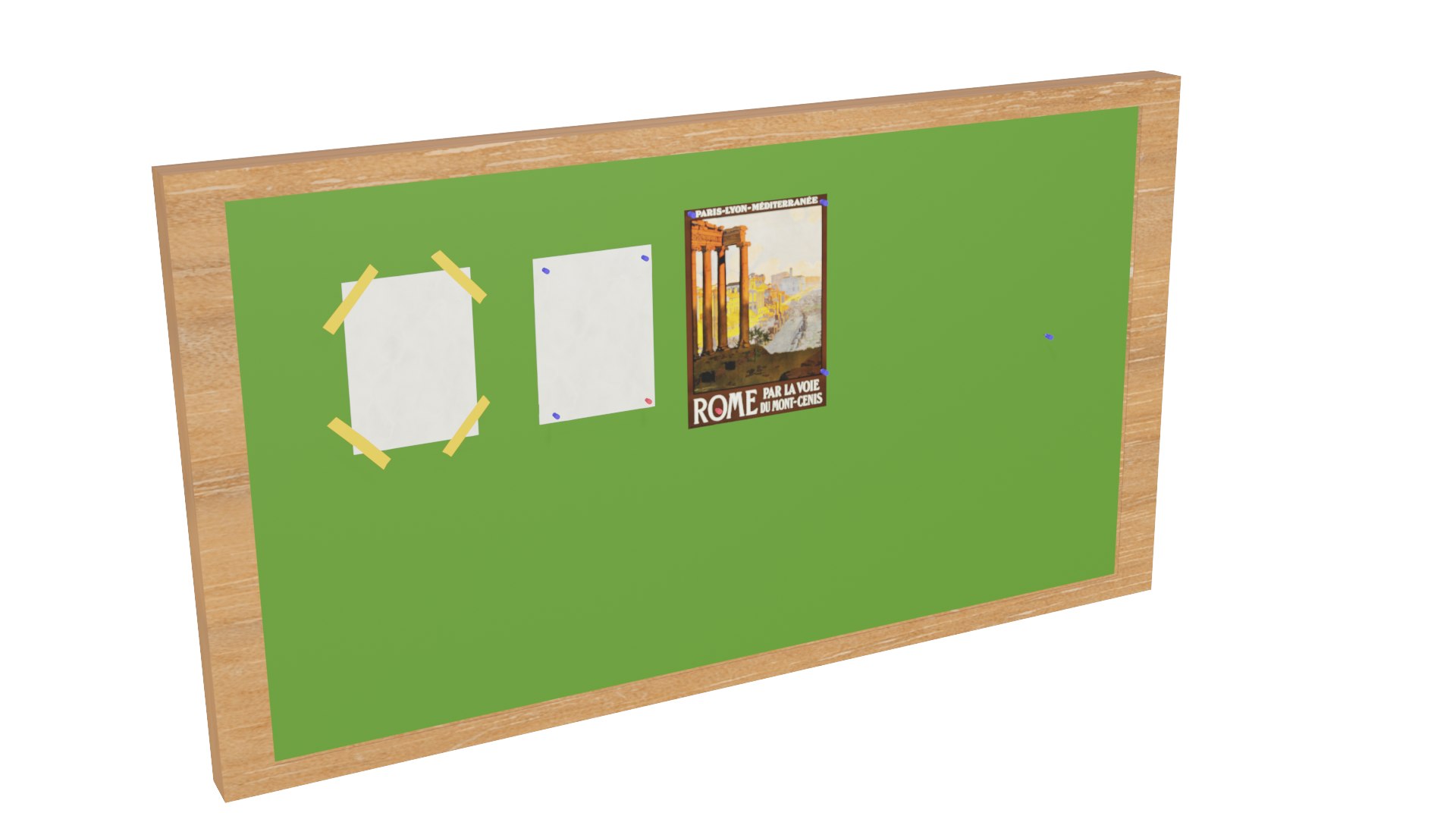 3D Wooden Notice Board With Public Posters - TurboSquid 2112355