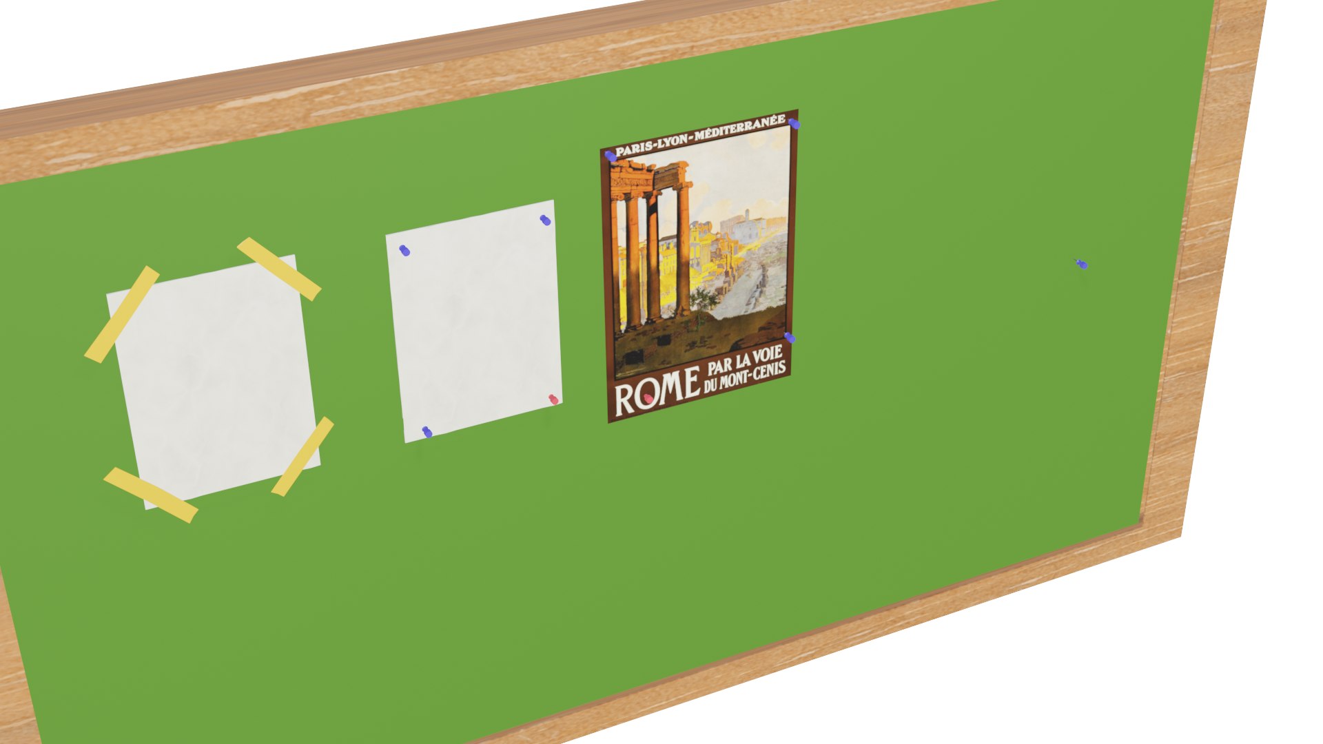 3D Wooden Notice Board With Public Posters - TurboSquid 2112355
