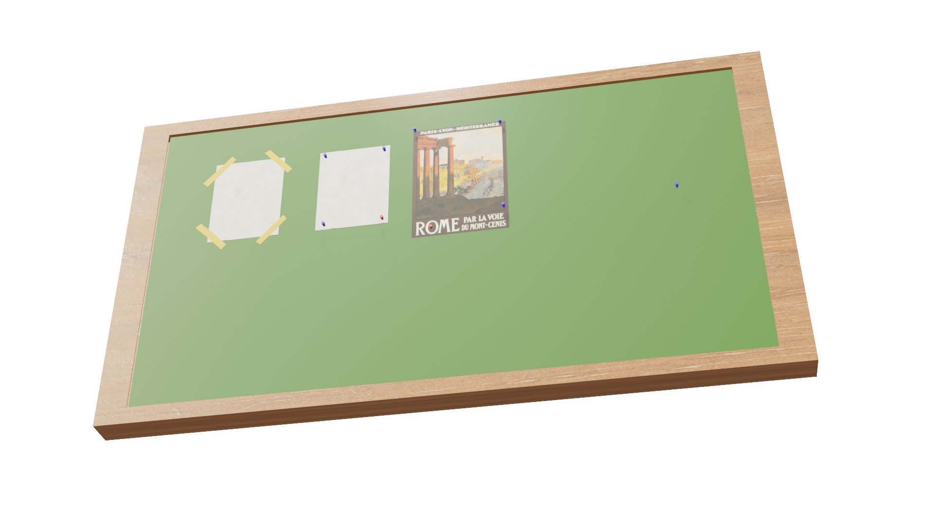 3D Wooden Notice Board With Public Posters - TurboSquid 2112355