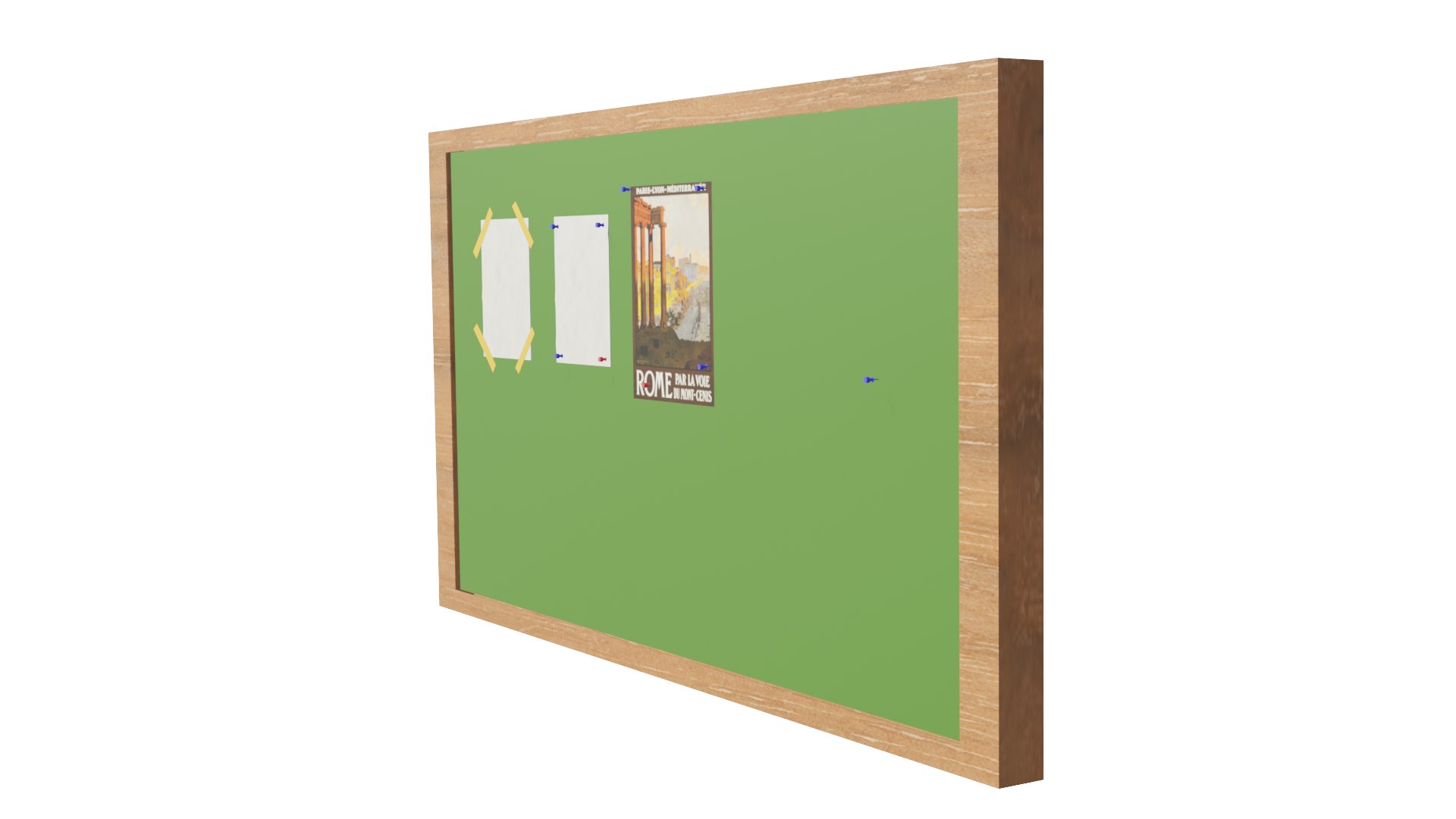 3D Wooden Notice Board With Public Posters - TurboSquid 2112355