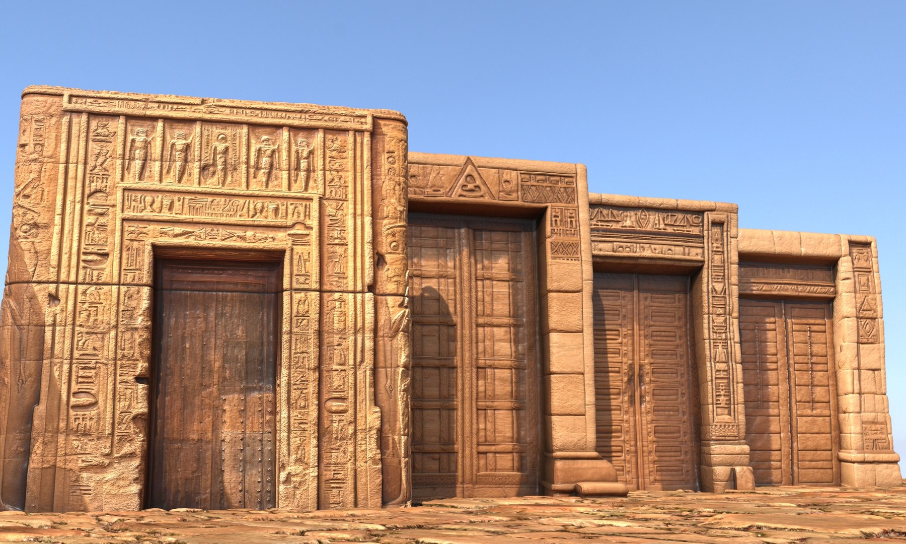 3D Model Egyptian Gates Pack - TurboSquid 2192393