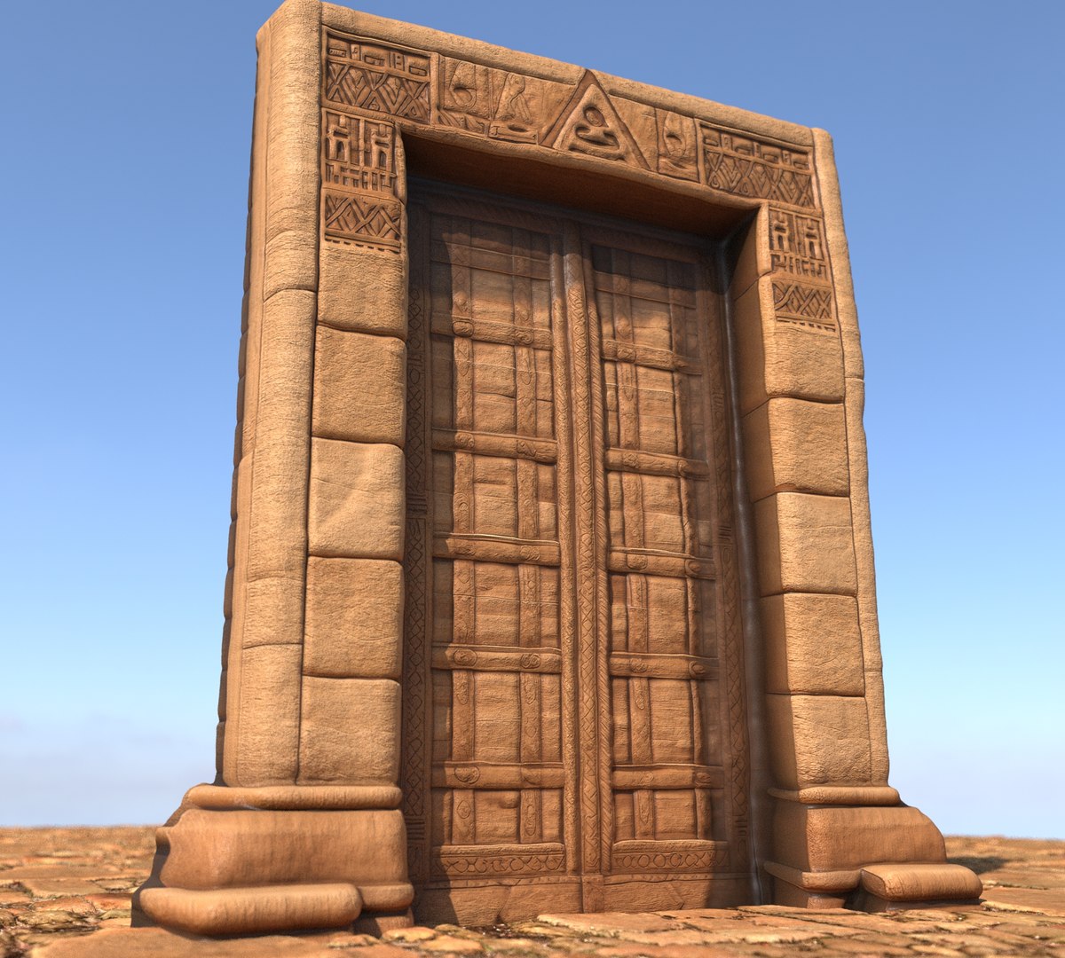 3D Model Egyptian Gates Pack - TurboSquid 2192393