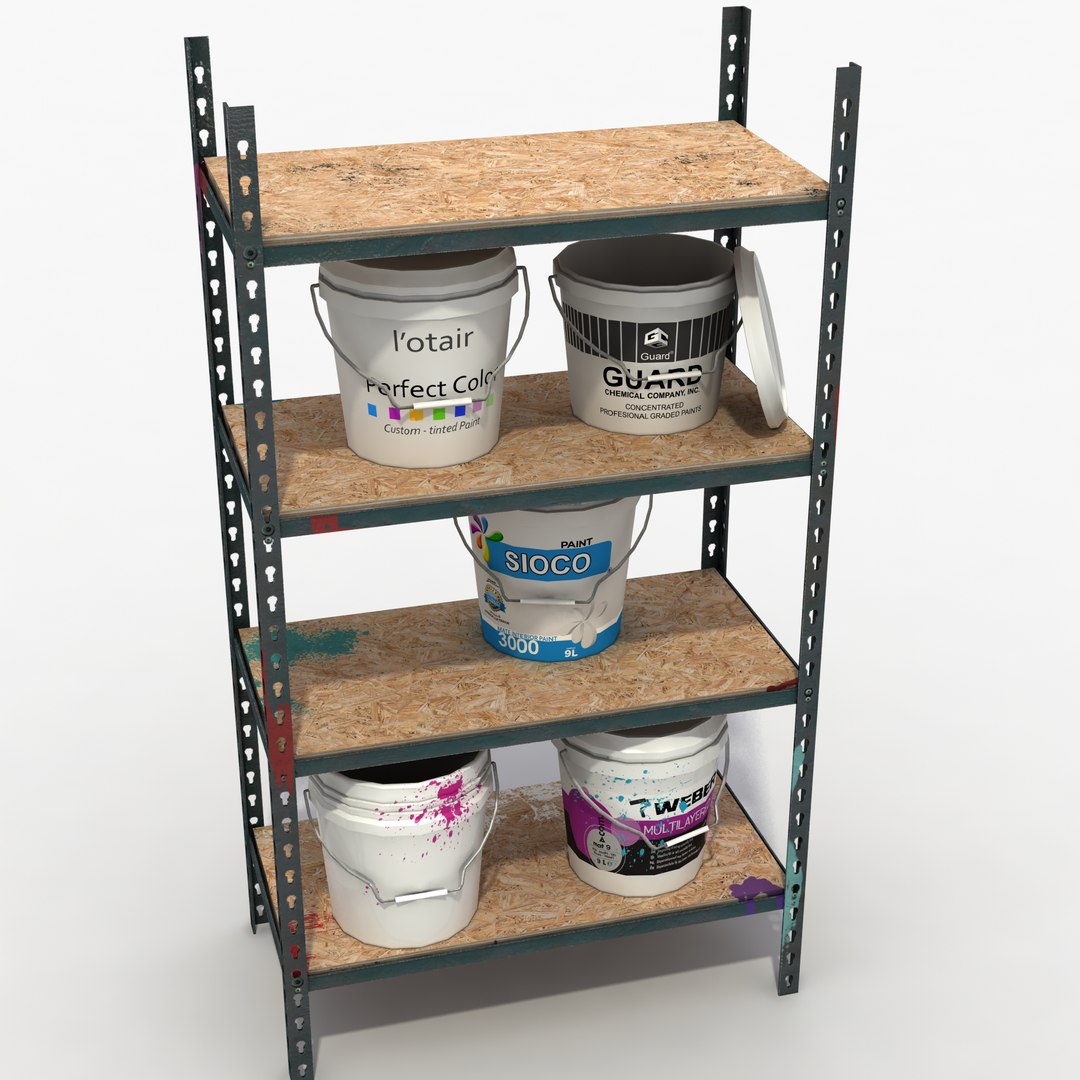 Paint Buckets Shelves Max