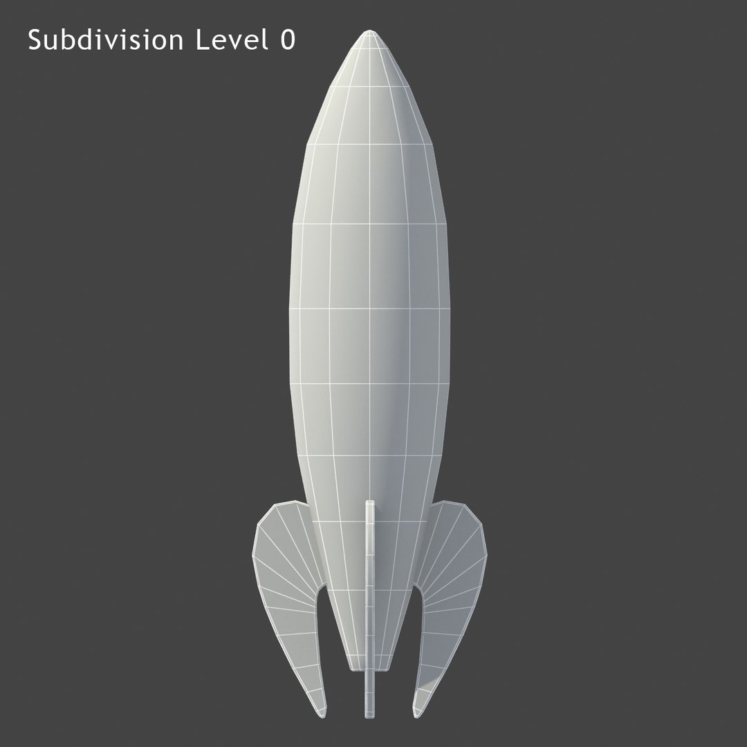 Retro Rocket 3d Model