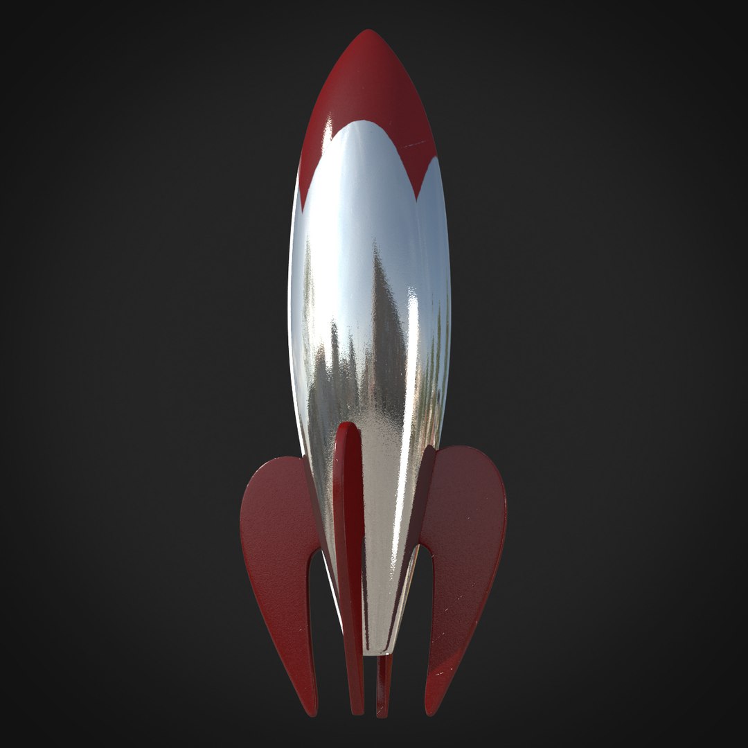 Retro Rocket 3d Model