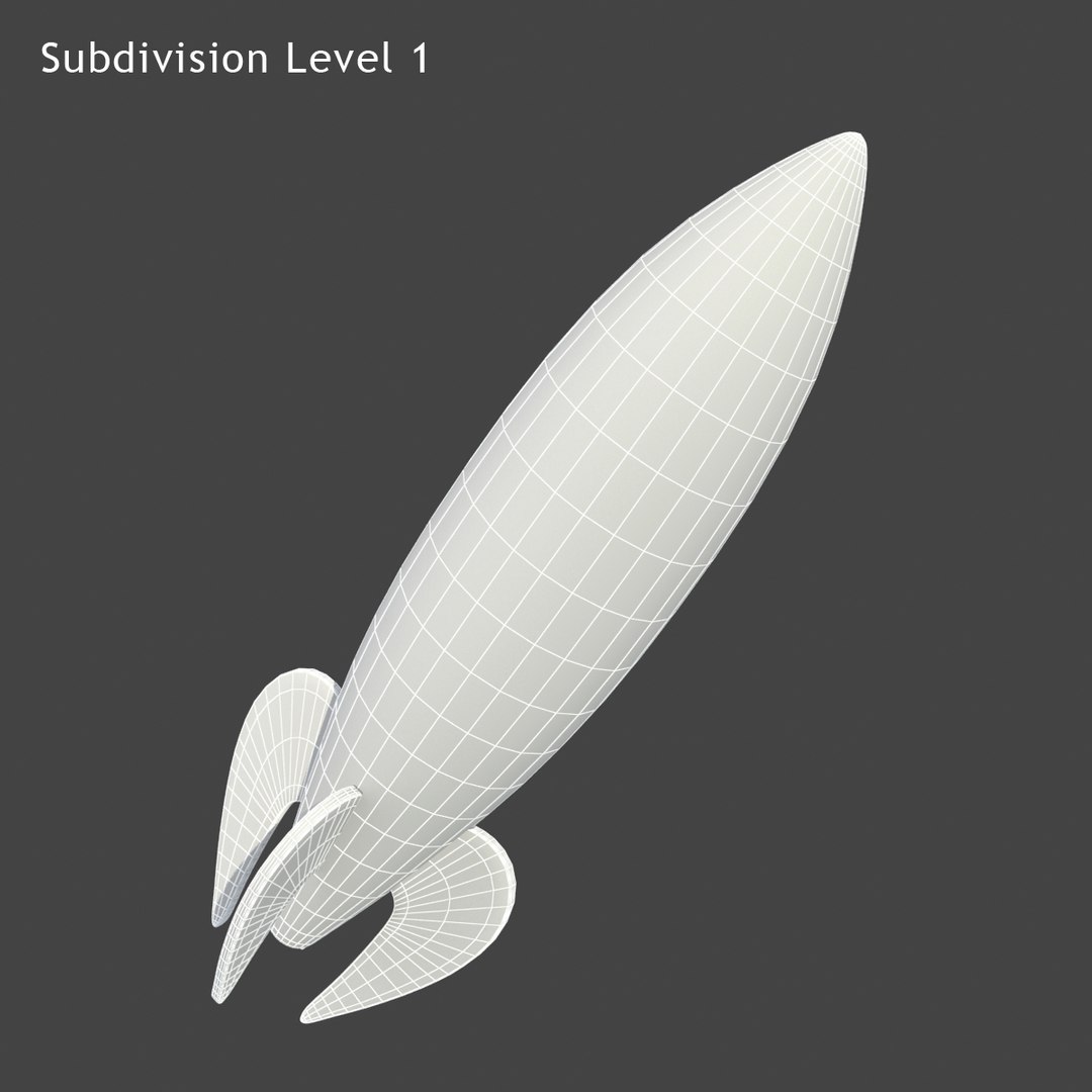 Retro Rocket 3d Model
