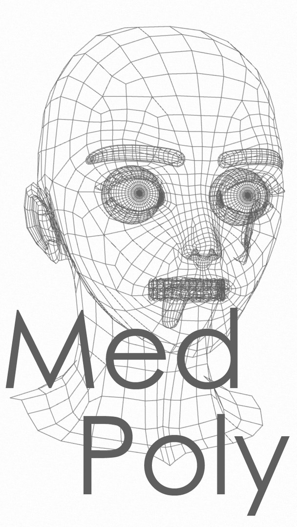 3d Anime Head Mesh Model
