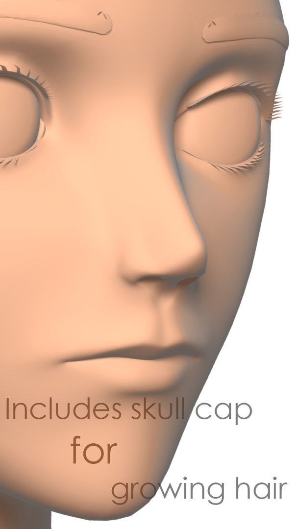 3d Anime Head Mesh Model