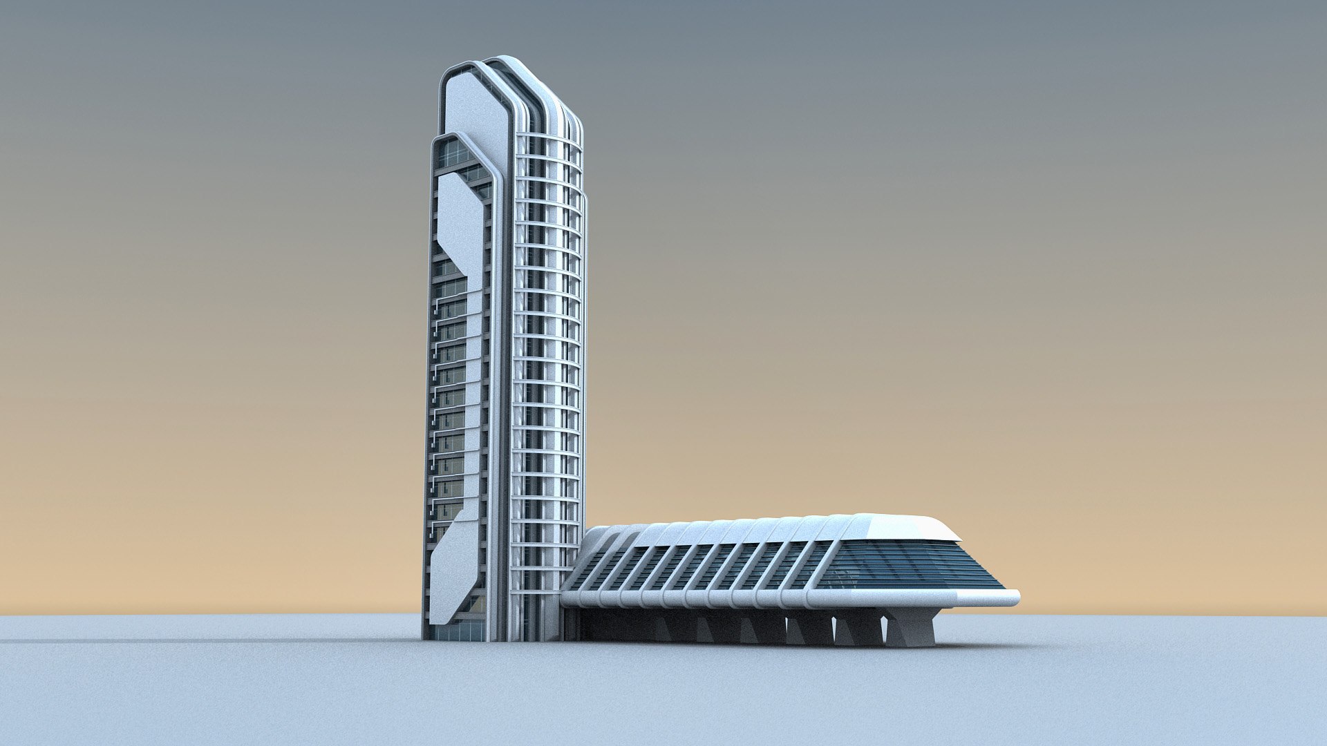 Future Building 011 3D Model - TurboSquid 2039531