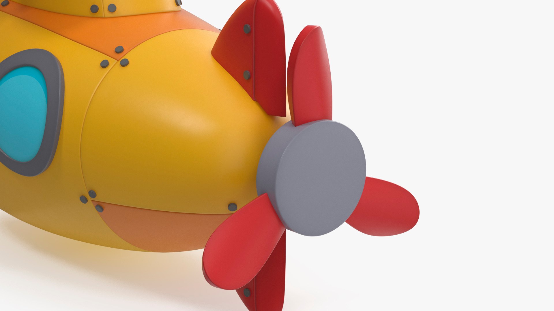 3D Cute Submarine Cartoon Orange Rigged Model - TurboSquid 2209683