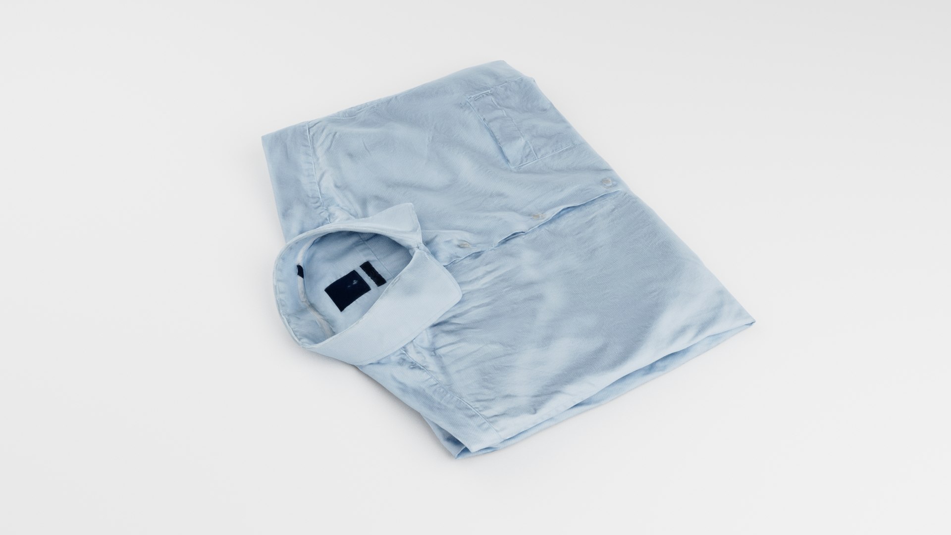 3D Blue Generic Folded Shirt With Business Style Clothing Model ...