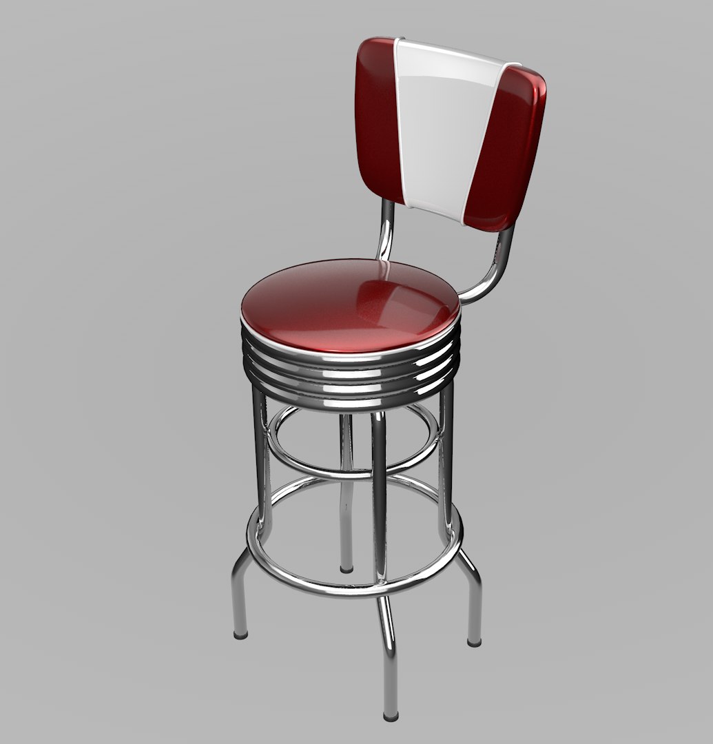 3d Model Retro Bar Stool