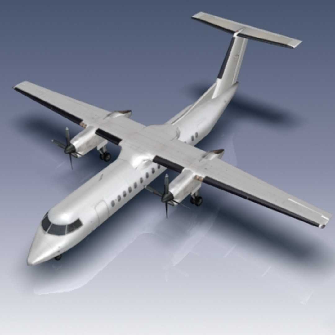 3d q300 bombardier airliner model