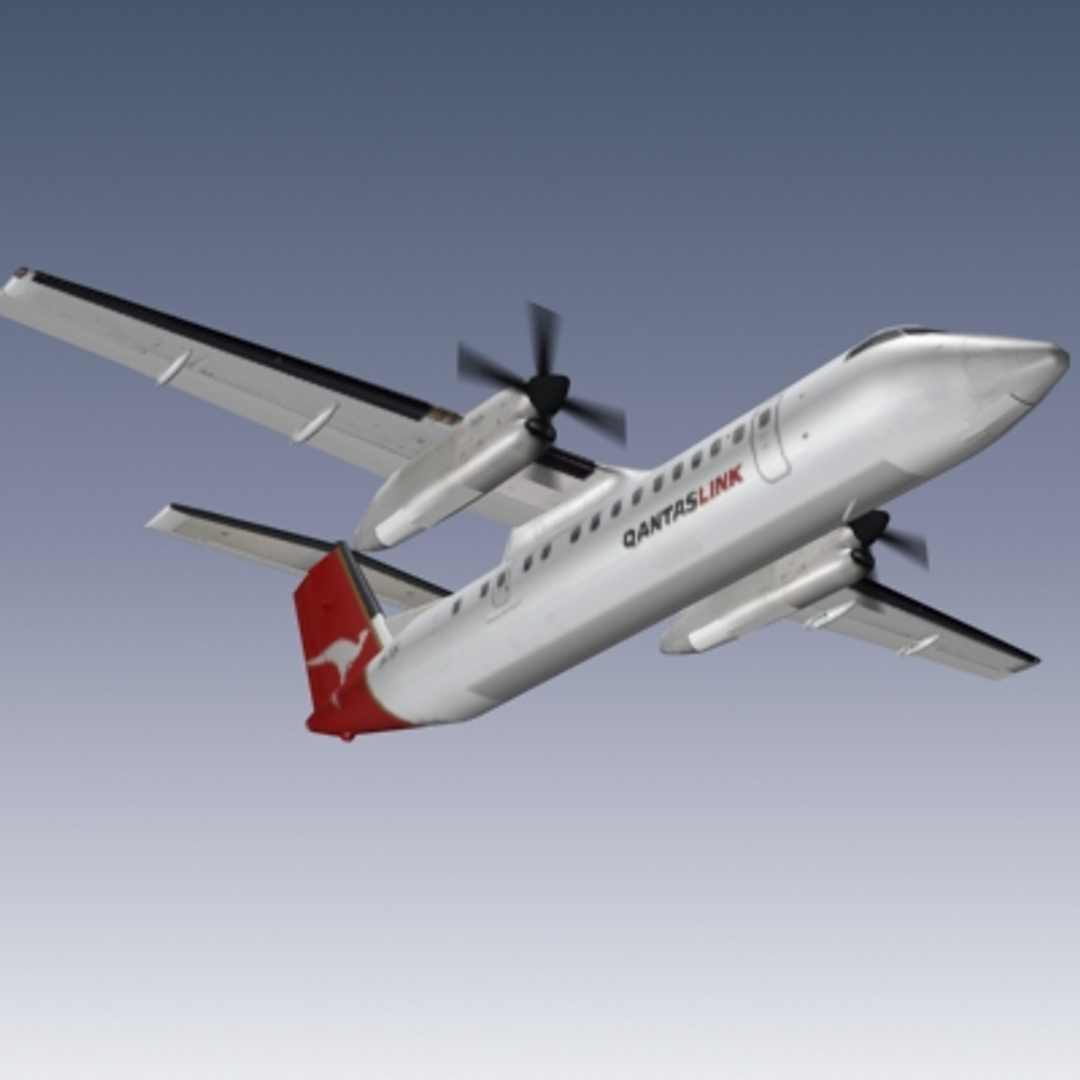 3d q300 bombardier airliner model