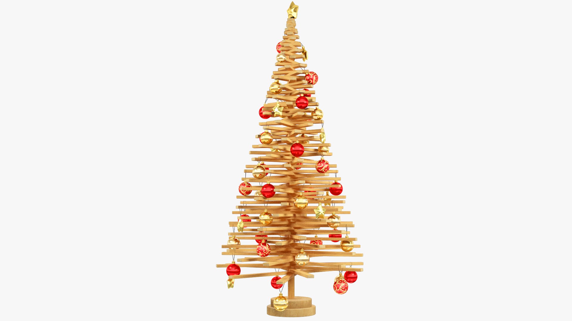 3D Wooden Christmas Tree V6 - TurboSquid 1989674