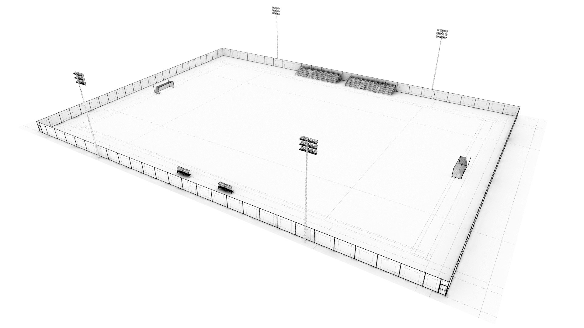 3D model Soccer field 01 - TurboSquid 2124581