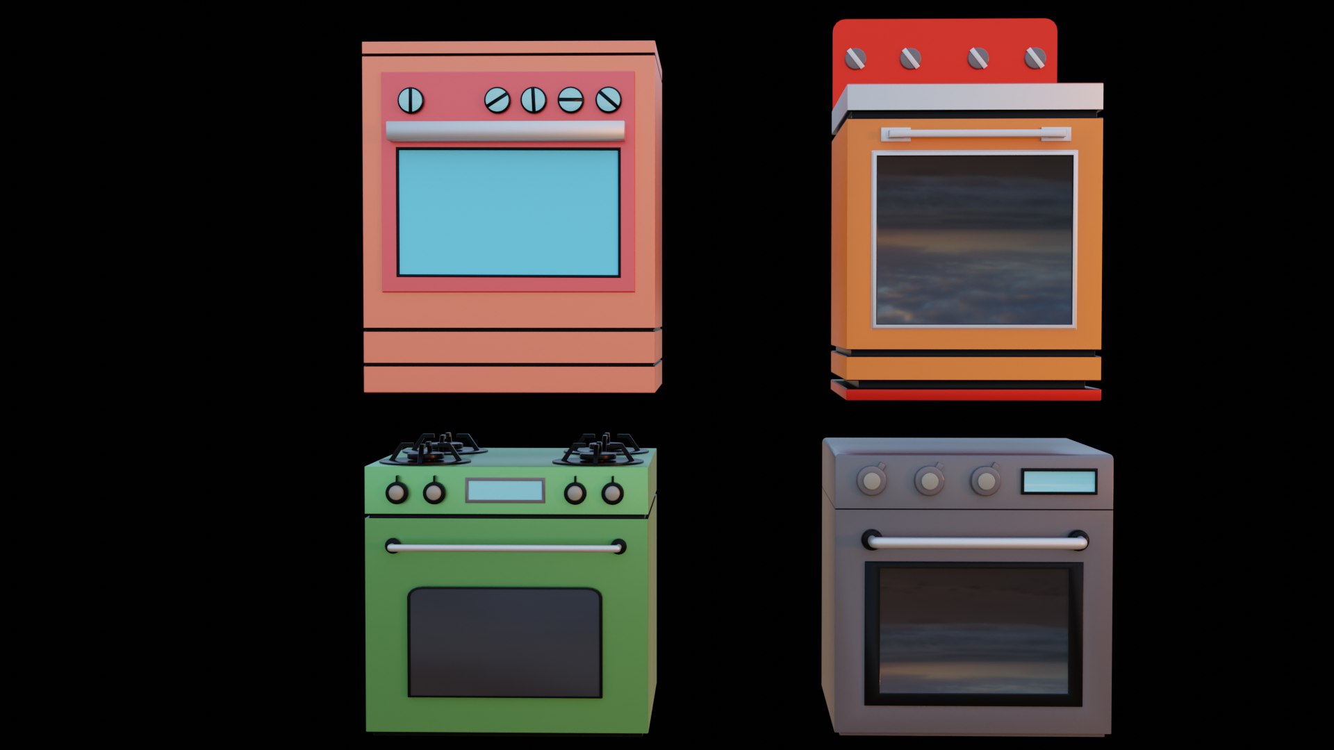 Low Poly Furnace Set 3D Model - TurboSquid 2101383