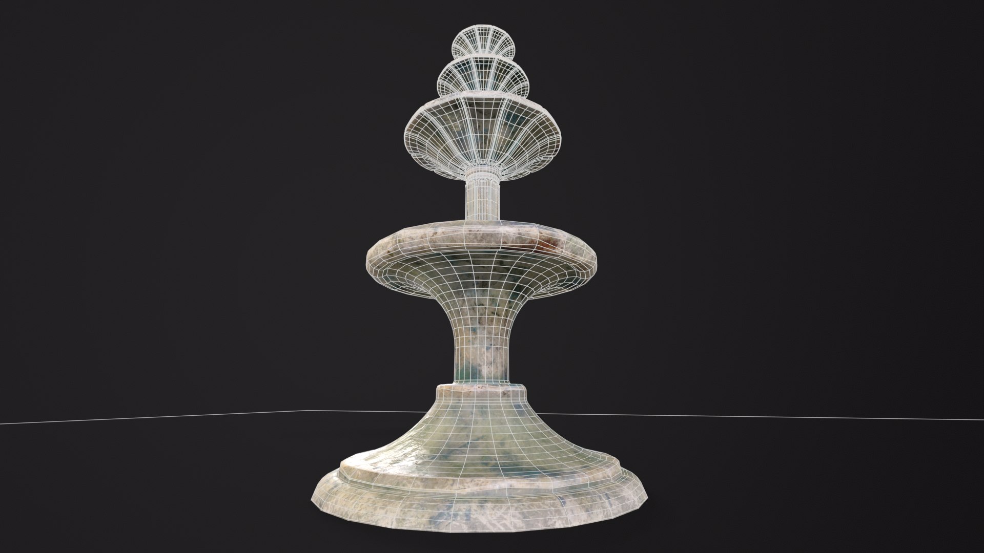 Fluted Water Fountain Model - TurboSquid 2150199
