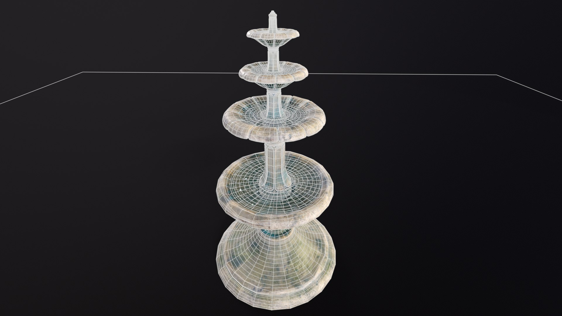 Fluted Water Fountain Model - TurboSquid 2150199