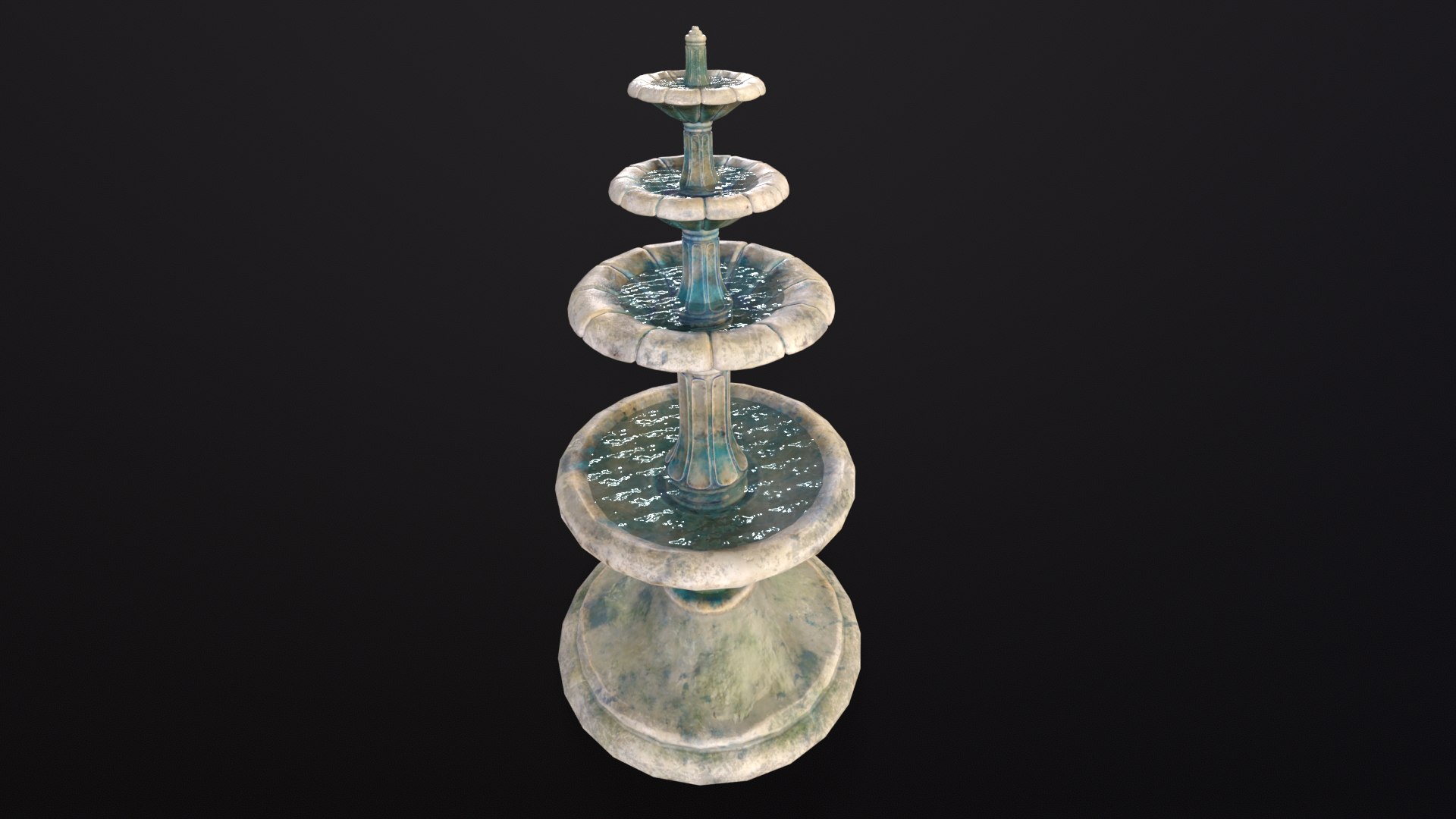 Fluted Water Fountain Model - TurboSquid 2150199