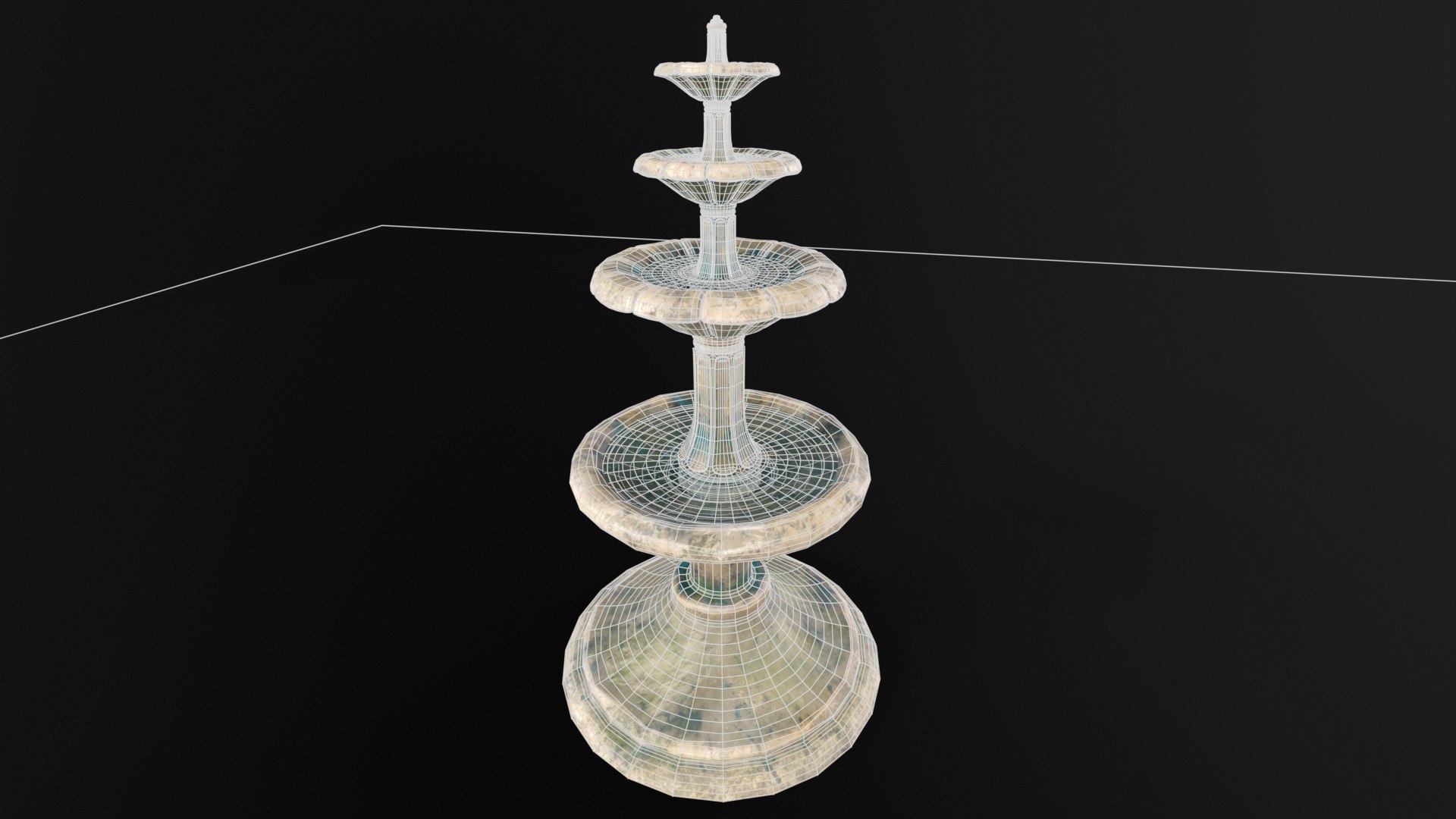 Fluted Water Fountain Model - TurboSquid 2150199
