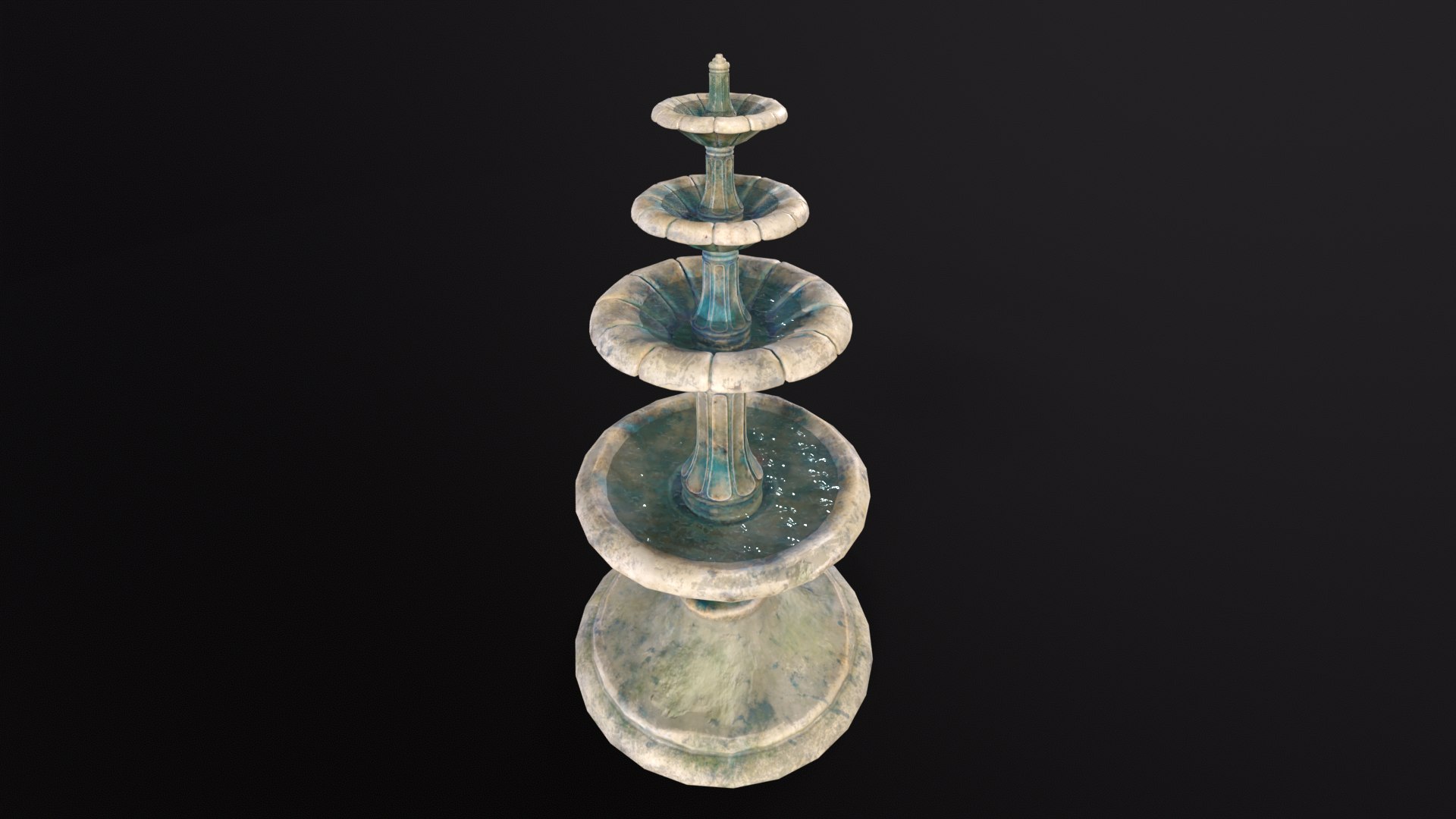 Fluted Water Fountain Model - TurboSquid 2150199