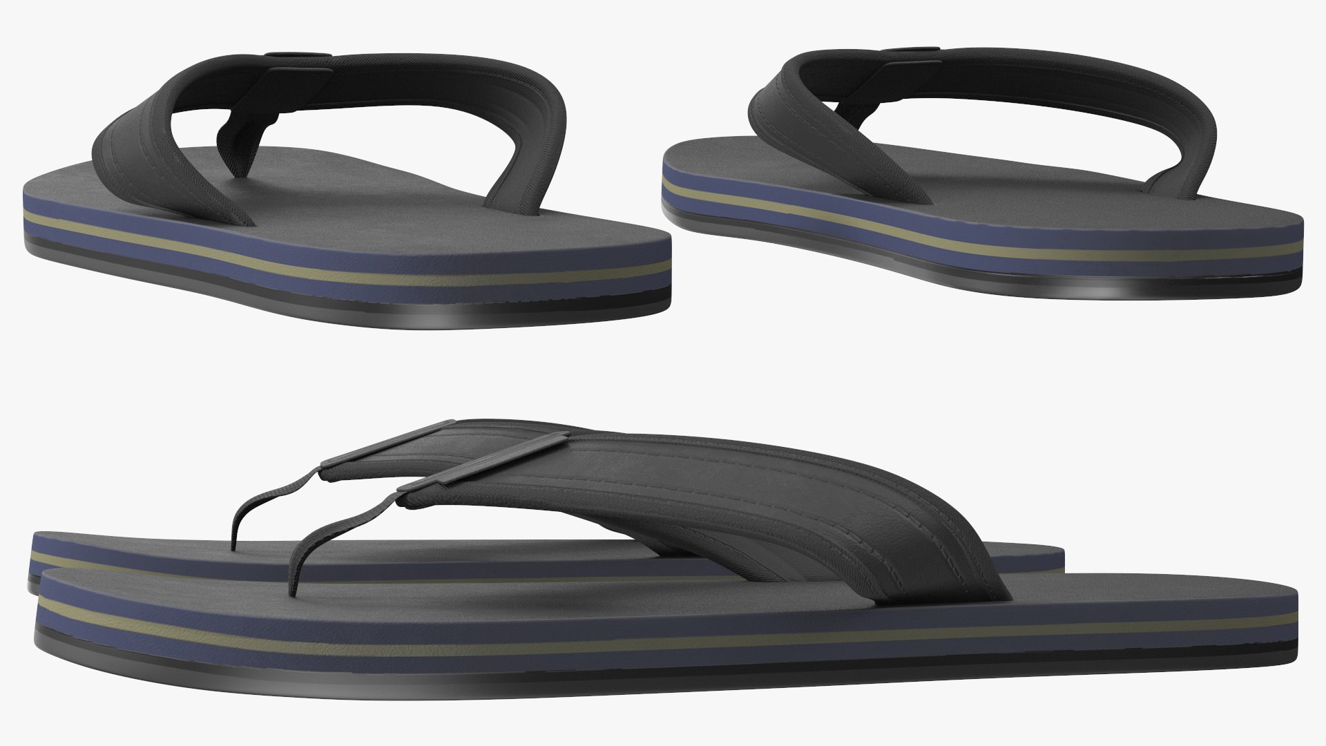 Slippers Black 3D Model - TurboSquid 1997962