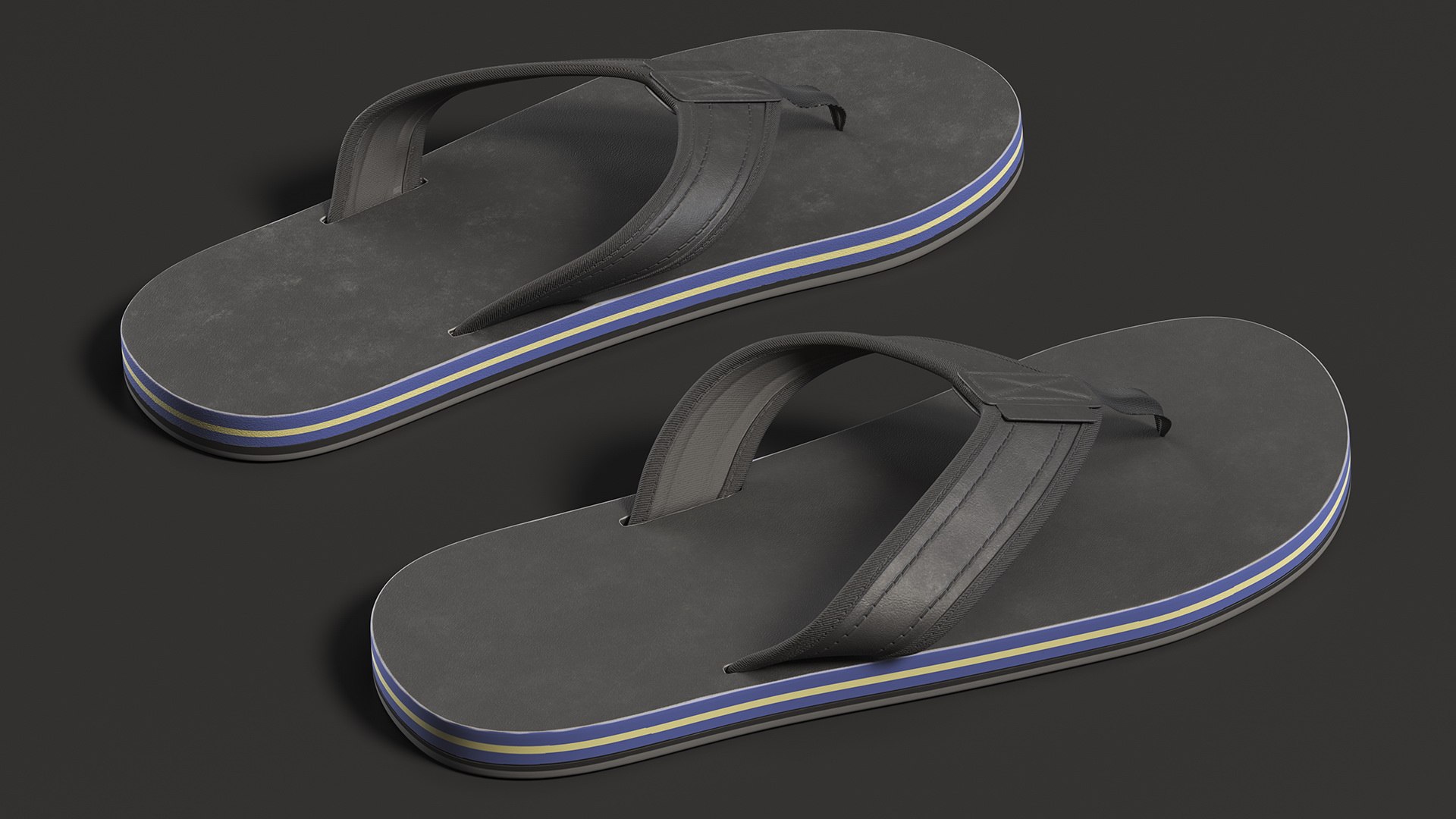 Slippers Black 3D Model - TurboSquid 1997962